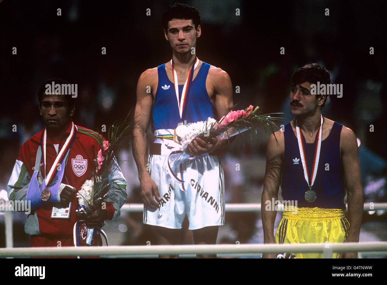 Jeux Olympiques de Séoul 1988 - Boxe - Poids plume (57 kg) - remise de ...