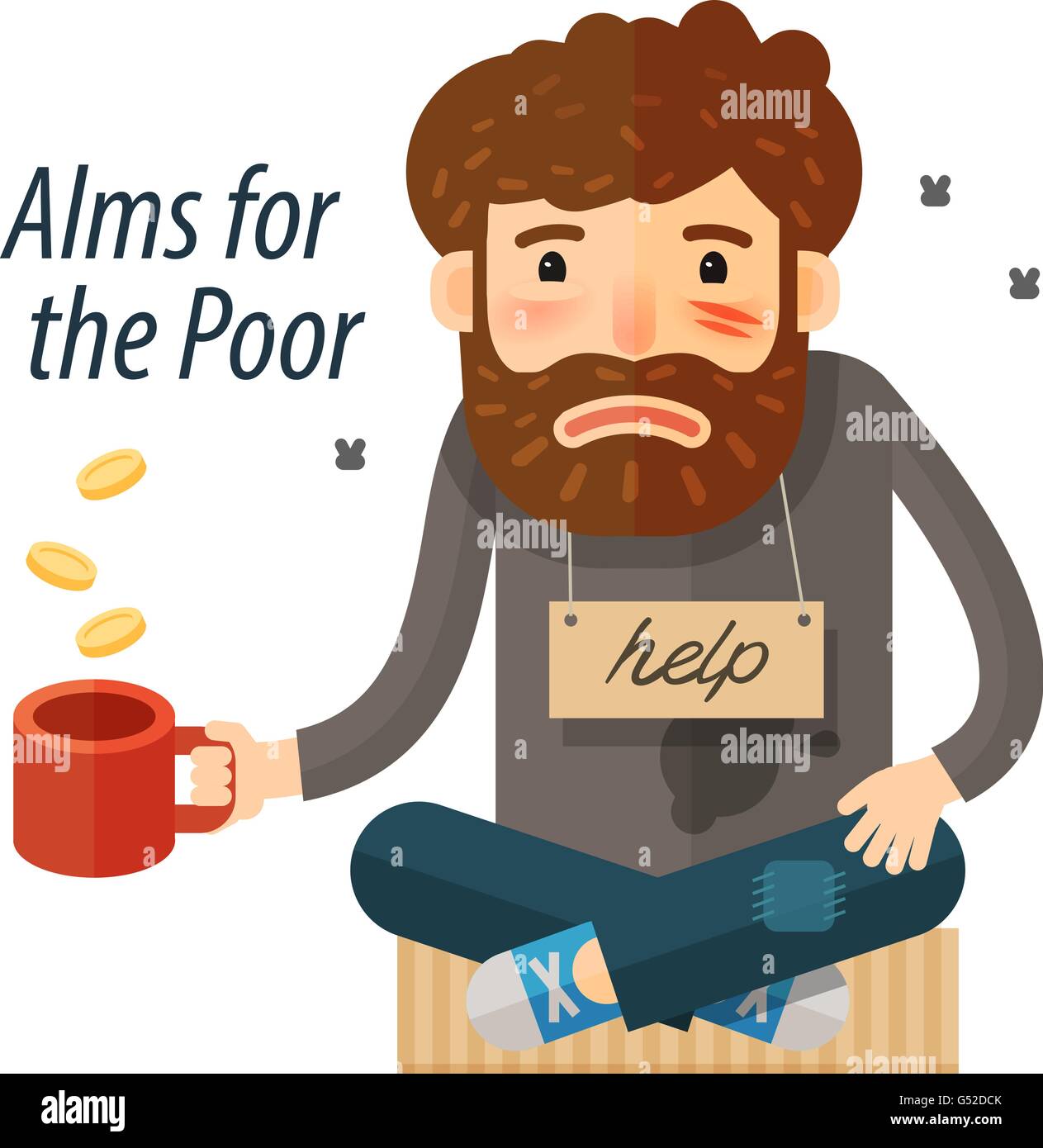 Illustration de personnage de mendiant masculin Banque de photographies ...