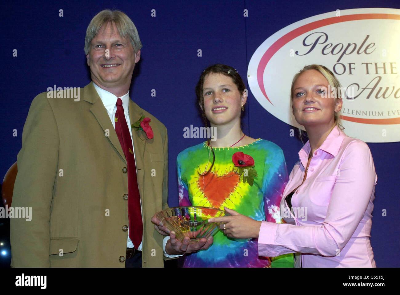 Les lauréats du Prix des personnes de l'année Josie Russell et son père ...
