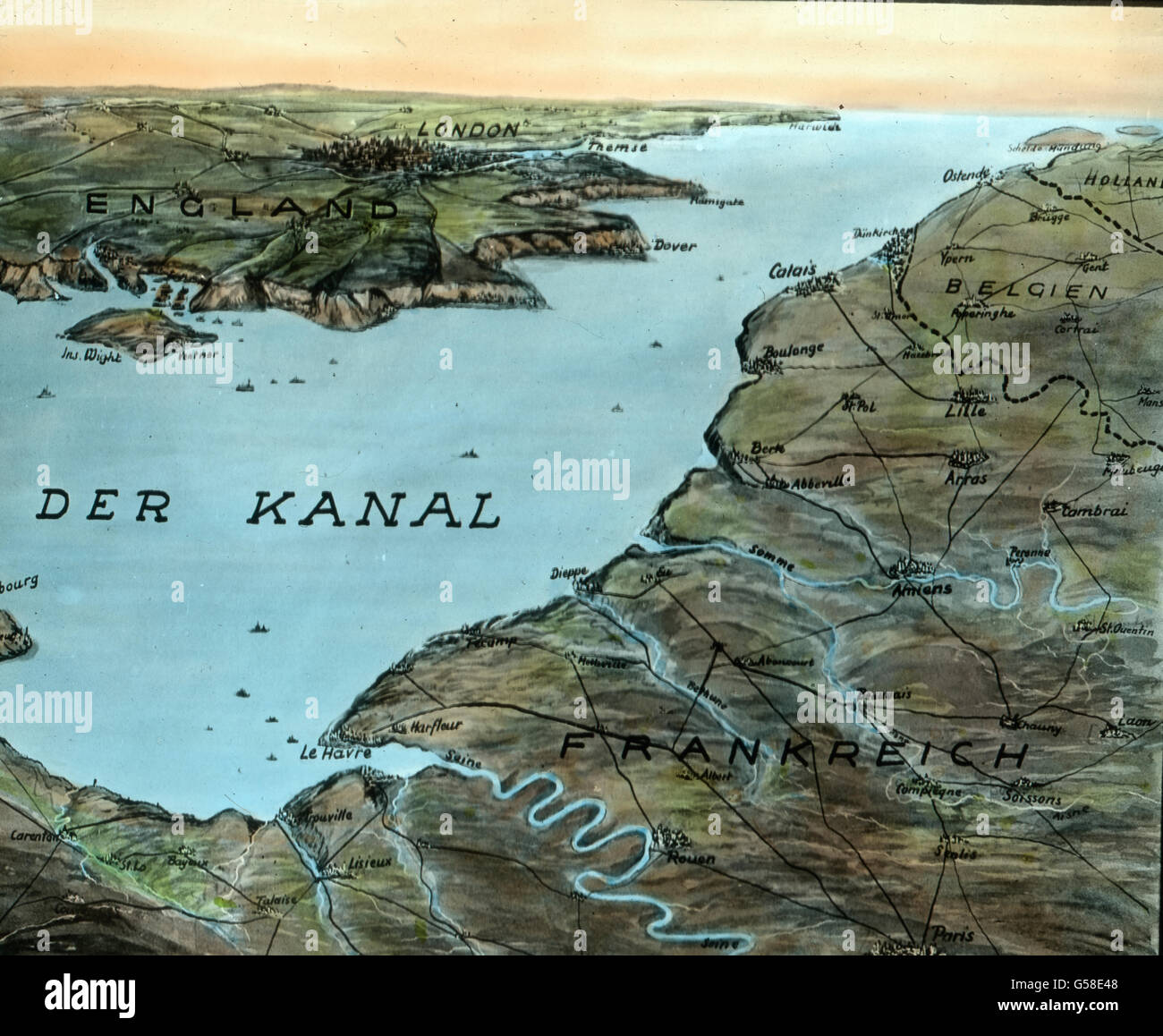 Map of the english channel Banque de photographies et d’images à haute ...