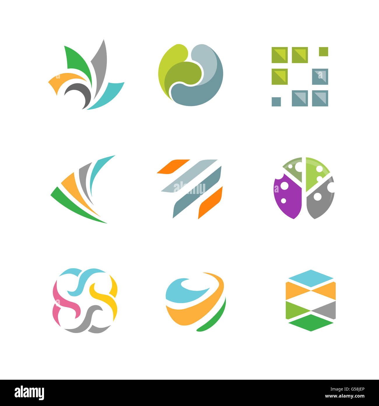 Entreprise moderne et simple logo de l'entreprise Set Photo Stock - Alamy