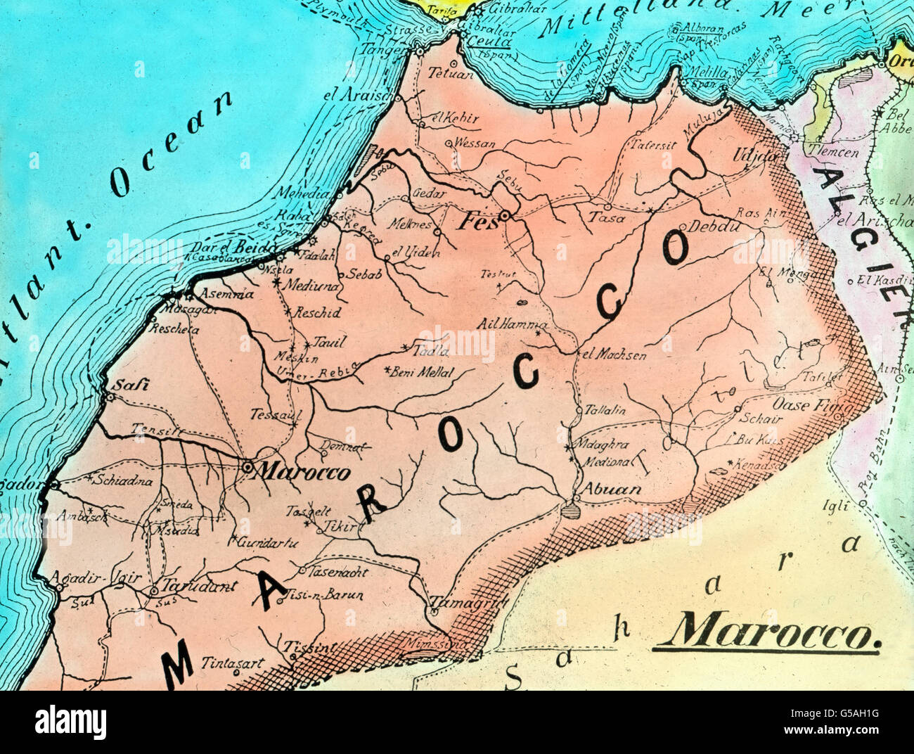 Karte von Marokko. Le Maroc, l'Afrique du Nord, Maghreb, Maghreb ...