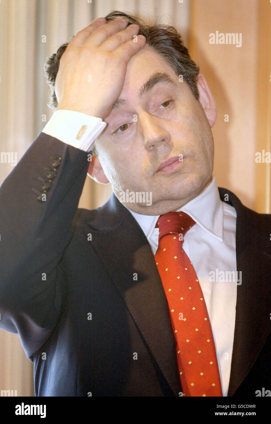 Le chancelier Gordon Brown au chantier naval de Rosyth pour l'arrivée ...