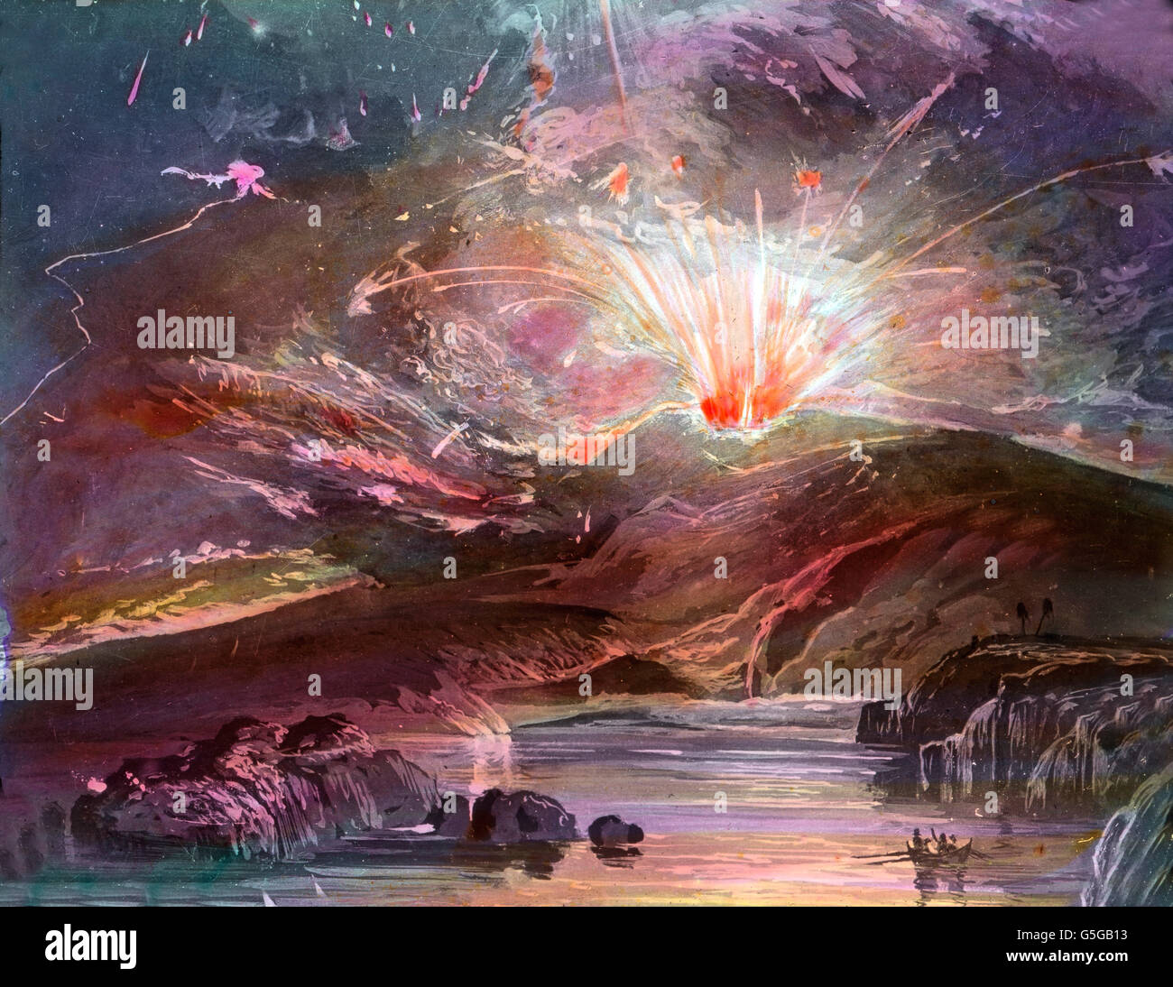 Der Vulkan Mont Pelee auf der Insel Martinique bei der Katastrophe Im ...