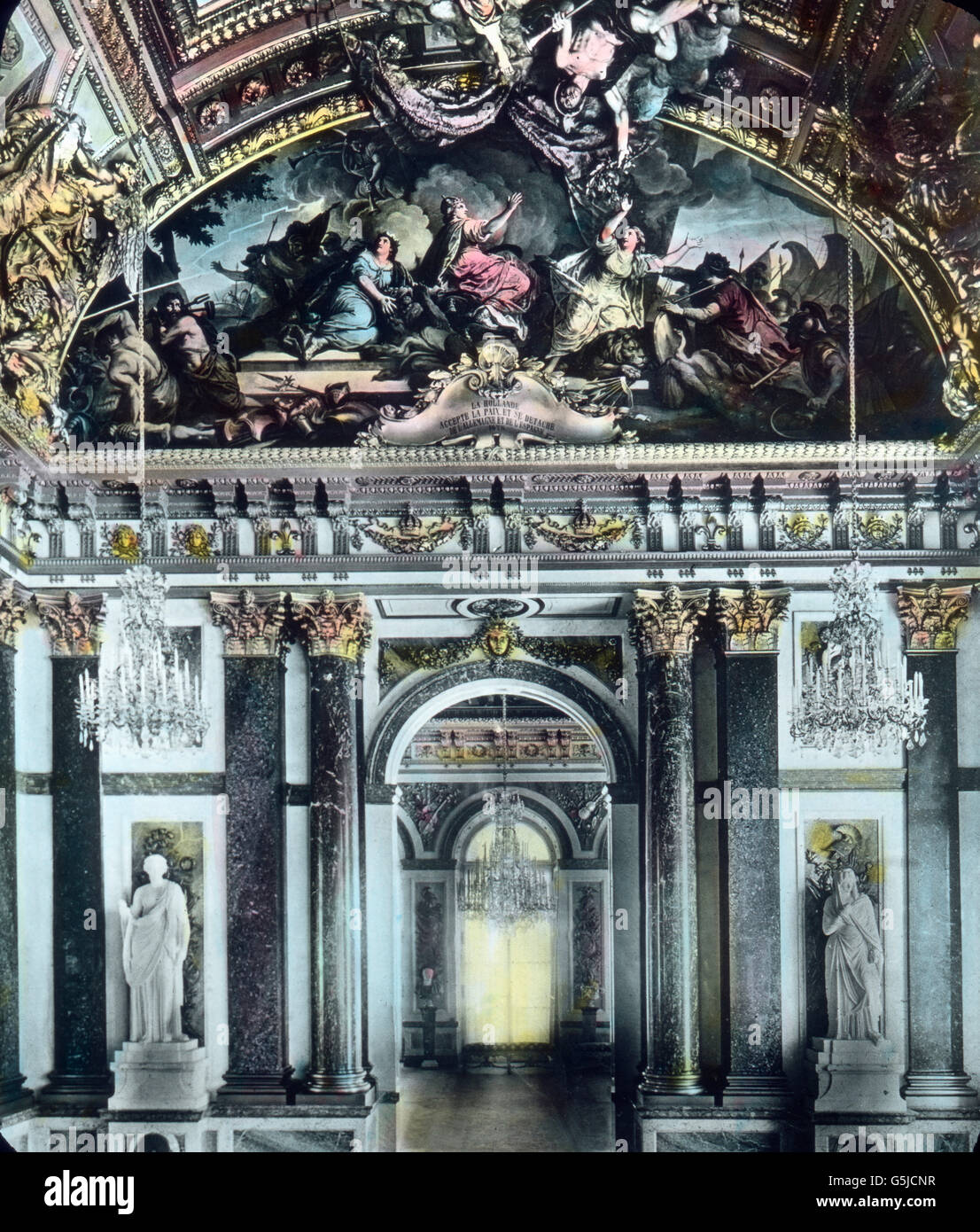 Eingangshalle im neuen Schloss Herrenchiemsee en Herrenchiemsee à ...