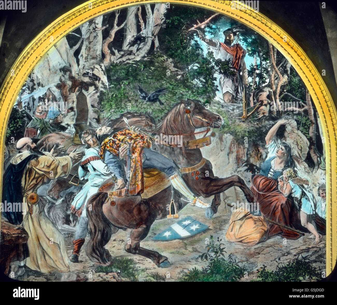 Aus dem Drama von Schiller : Vogt Gesslers Tod, Gemälde, Schweiz ...