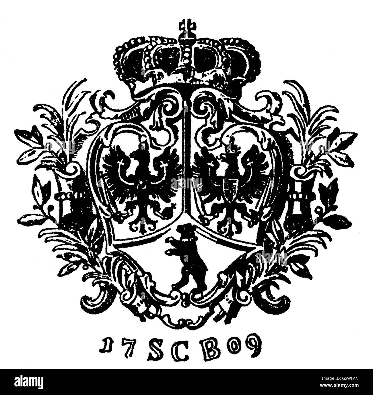 Héraldique, blason, Allemagne, sceau de la ville de Berlin, gravure sur ...