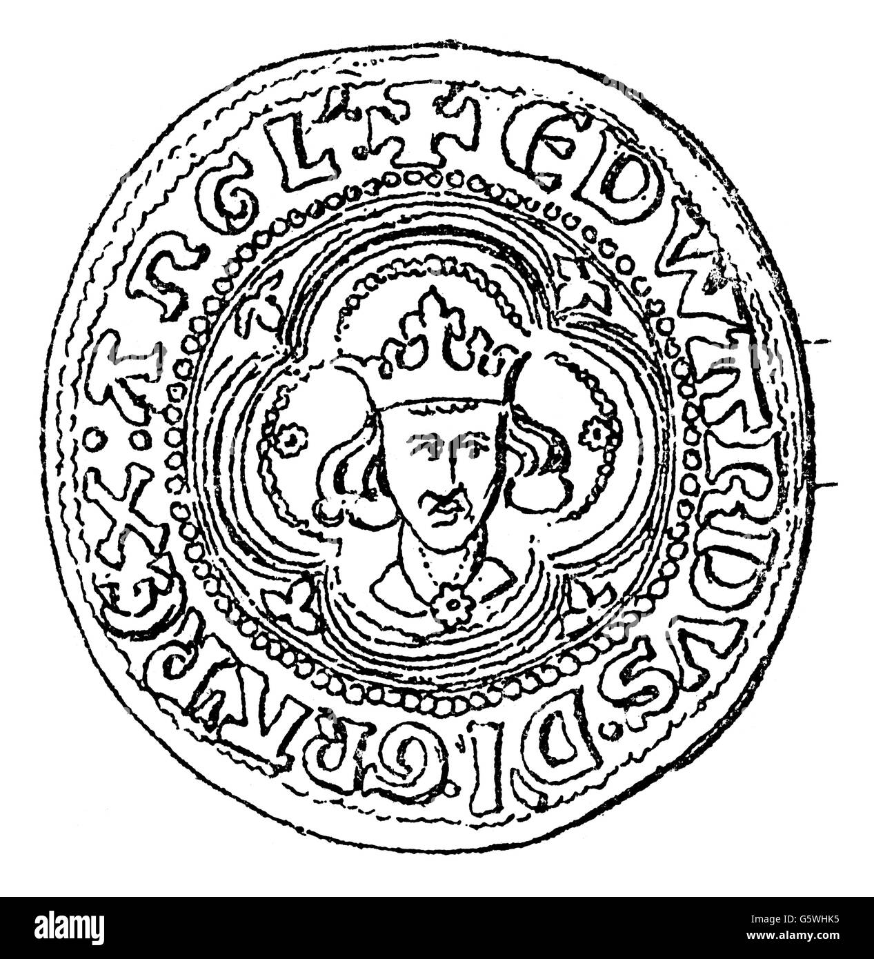 Medieval silver coins Banque d'images noir et blanc - Alamy