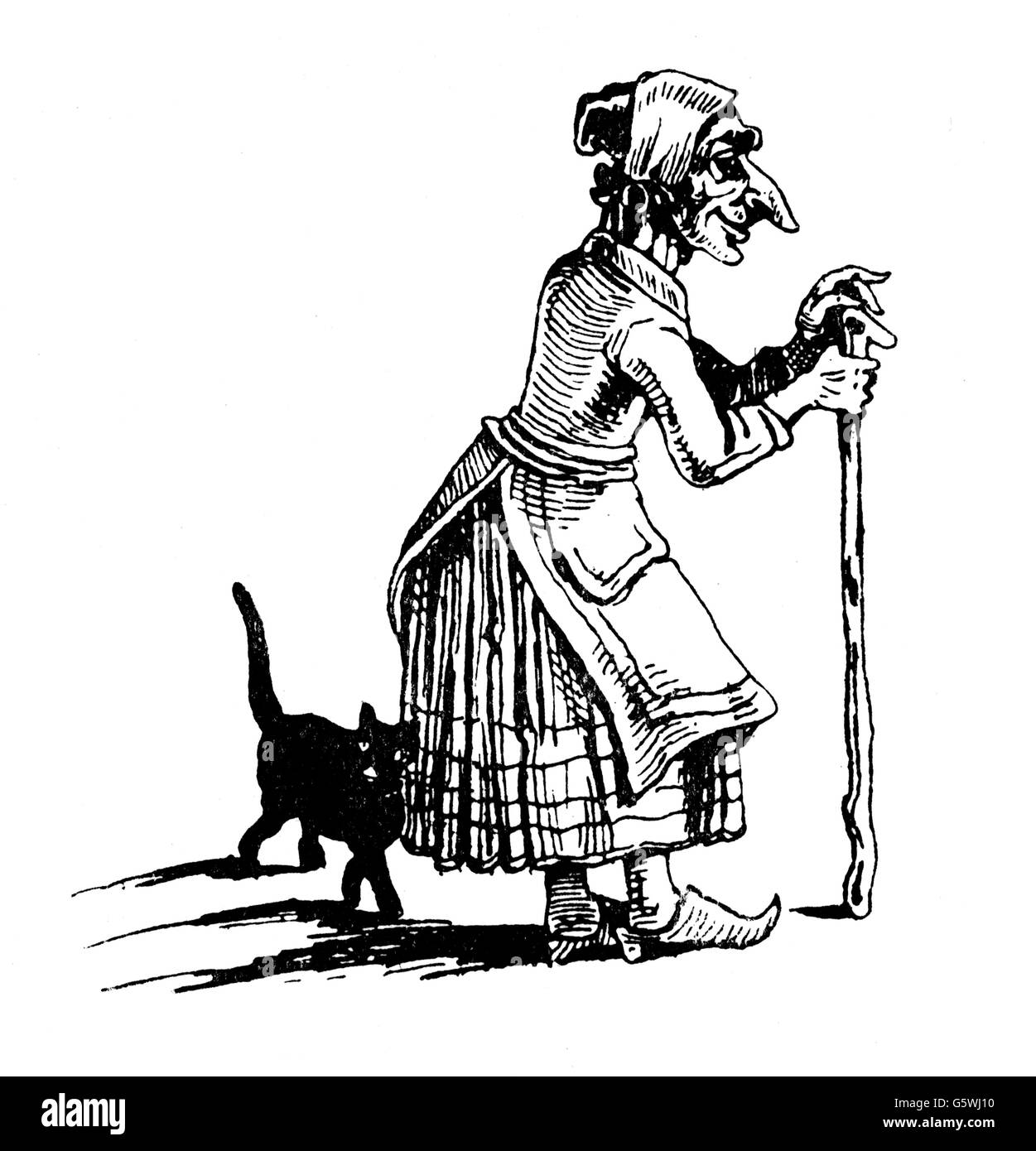 Hansel et gretel sorcière Banque d'images noir et blanc - Alamy