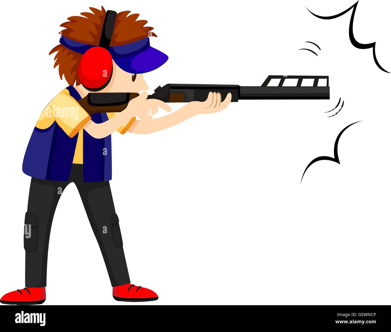 L'homme sportif tir avec carabine fusil illustration Image Vectorielle ...