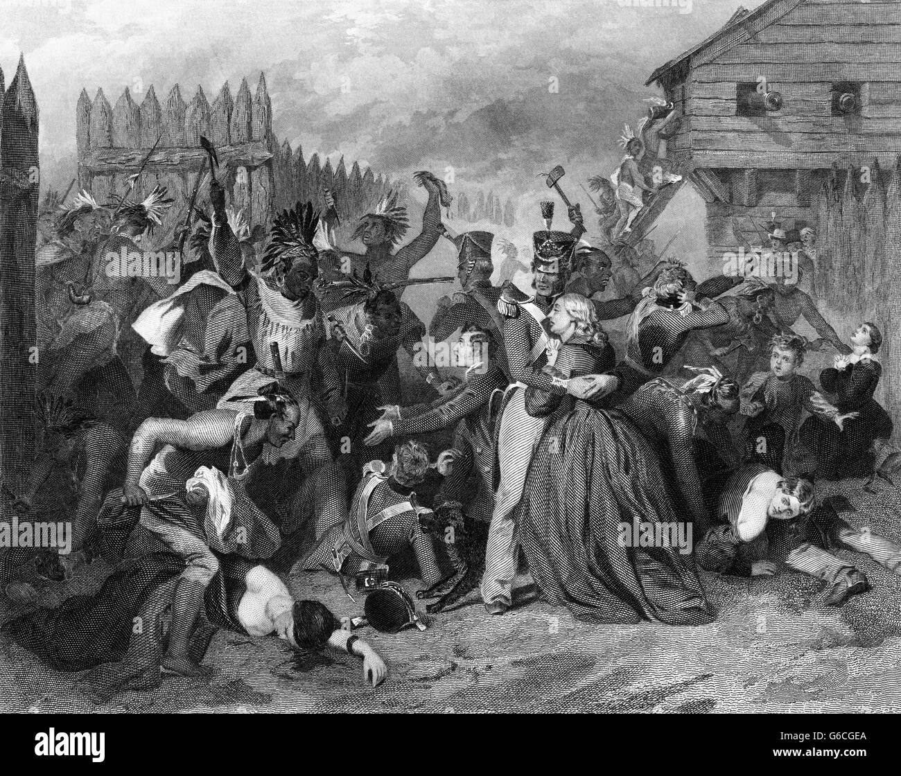 1800 août 1813 CREEK INDIAN CIVIL WAR LE MASSACRE DE FORT MIMS ALABAMA ...