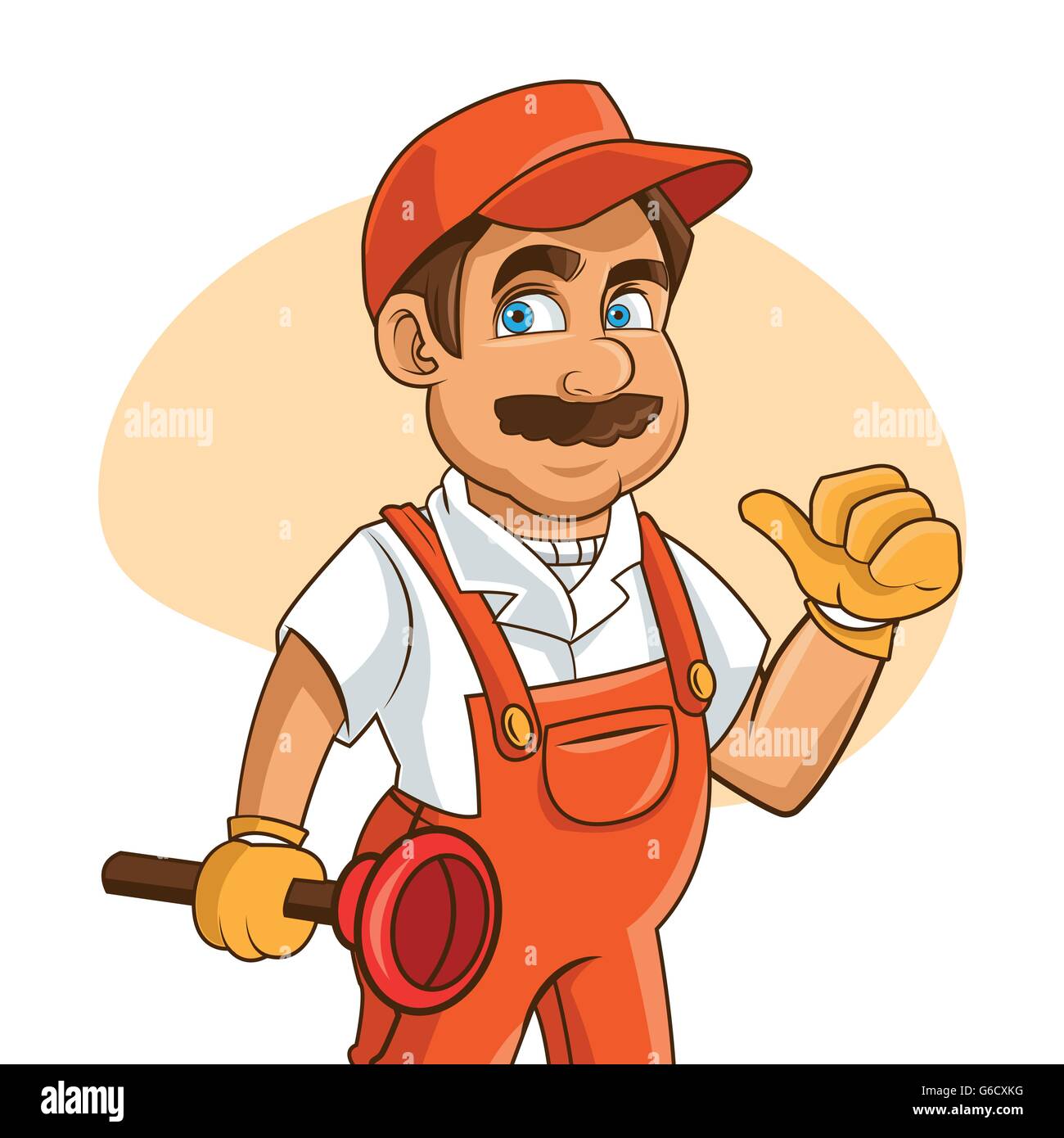 Service de plomberie. Plombier cartoon vector graphic design Image ...
