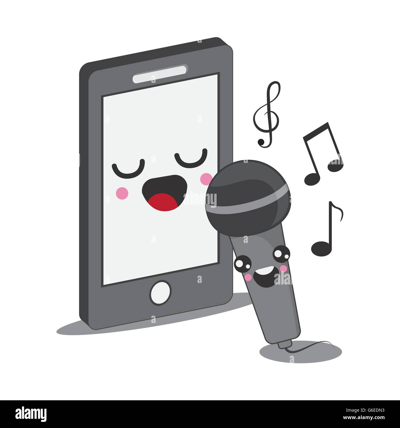 Microphone icon kawaii technology design Banque d'images détourées - Alamy