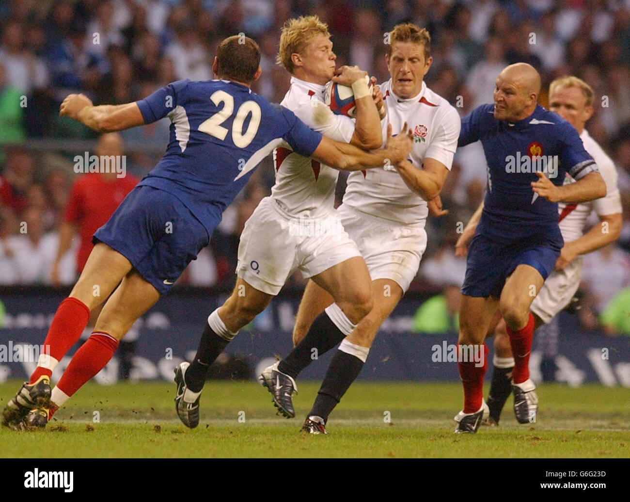 Sport rugby union action olivier magne gerald merceron josh lewsey ...