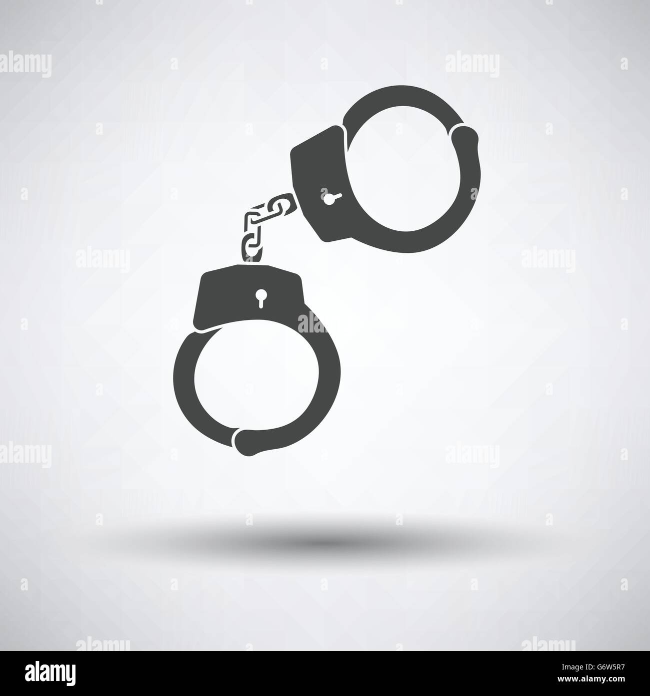 L'icône de menottes sur fond gris, ombre ronde. Vector illustration ...