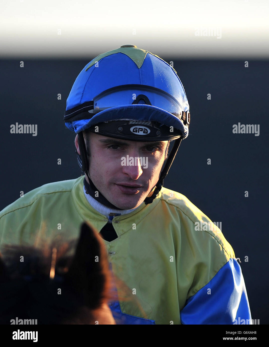 Jockey mark coumbe hippodrome de southwell Banque de photographies et d ...
