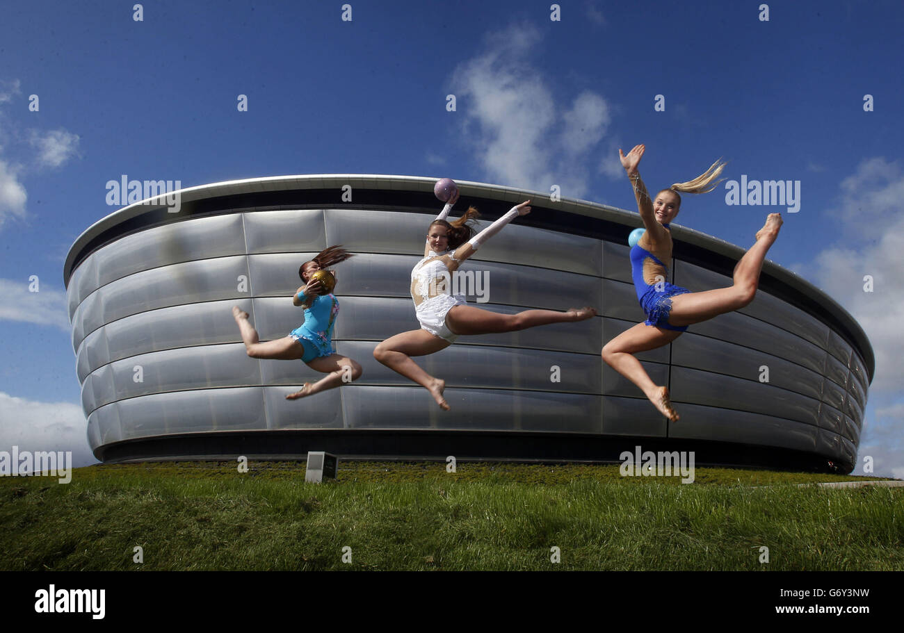 Team scotland gymnastics members left to right victoria clow Banque de ...