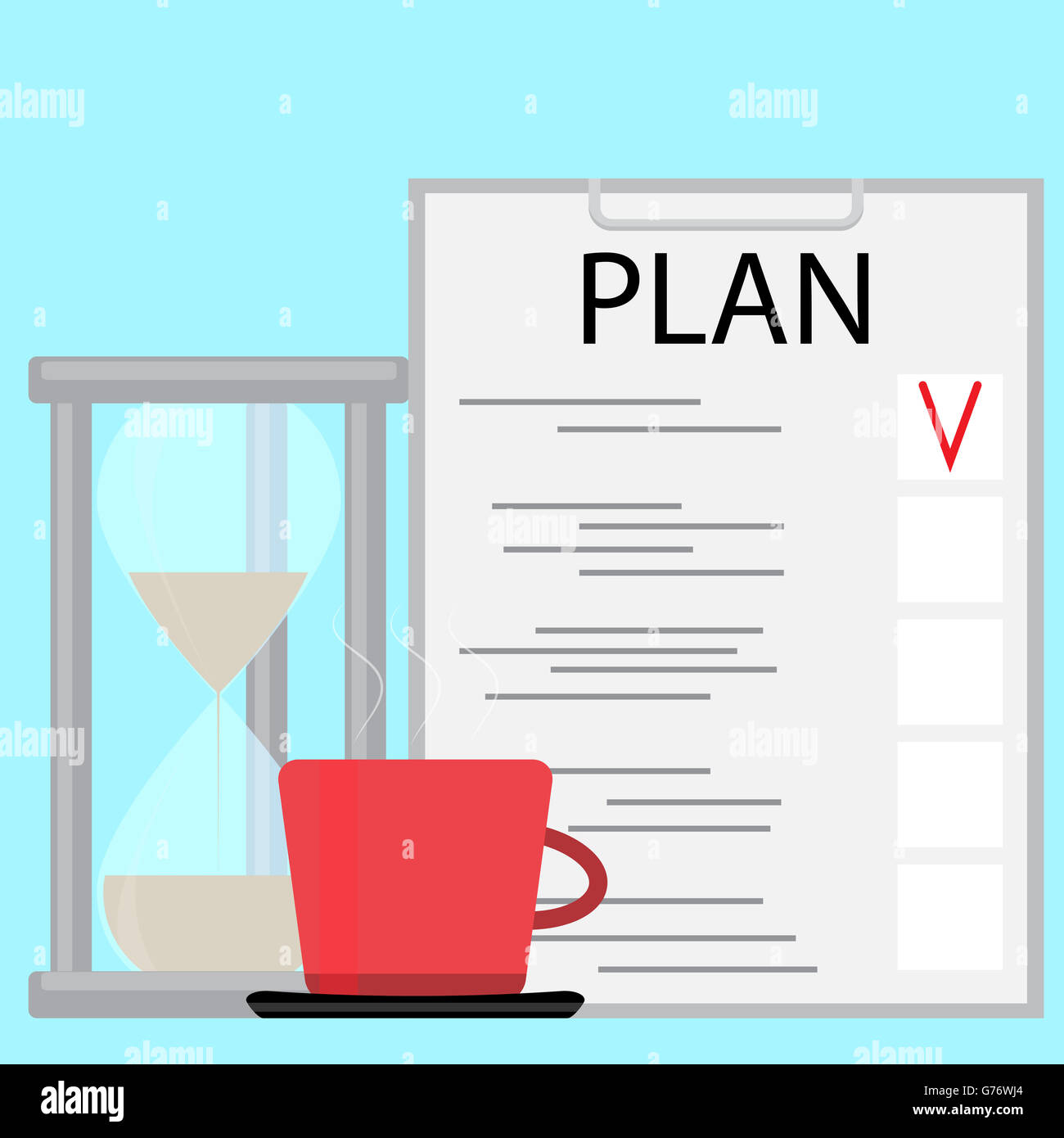 Concept de planification du matin. Plan et stratégie, plan d'affaires ...