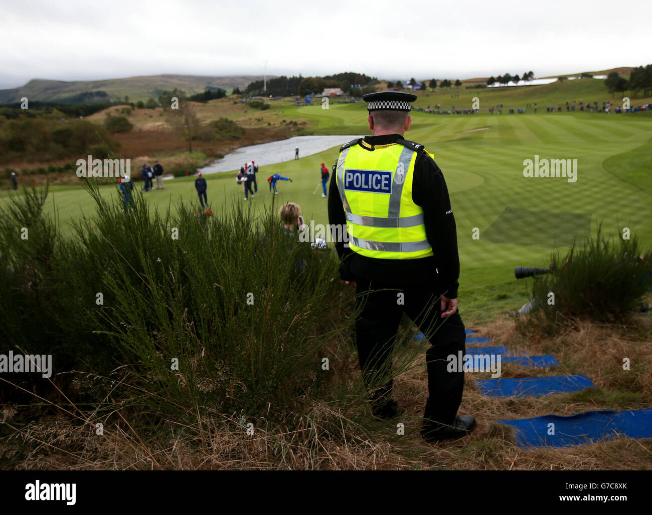 La police sur le parcours de pratique session de golf de gleneagles ...