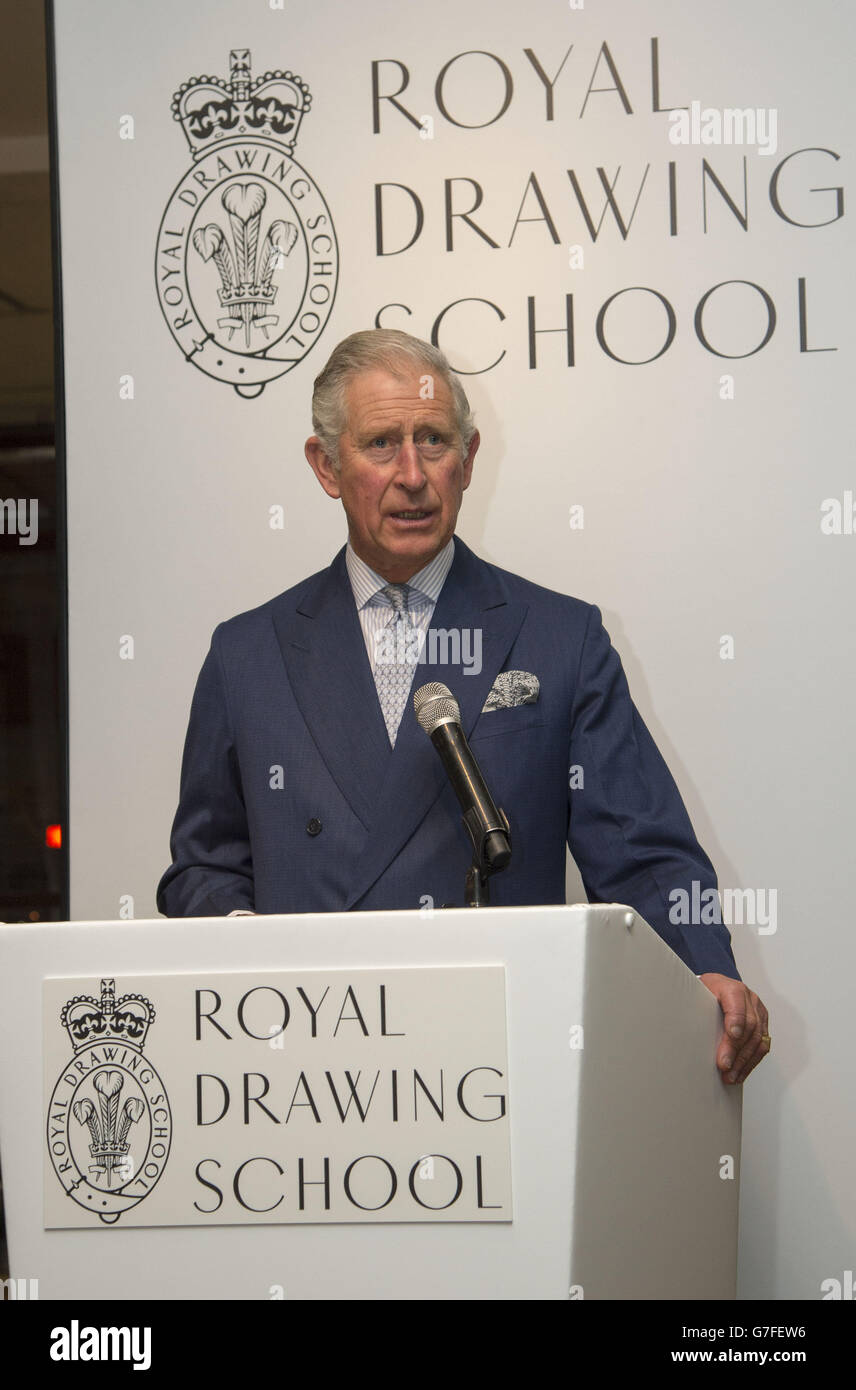 Le Prince de Galles s'adresse à un auditoire de la Royal Drawing School ...
