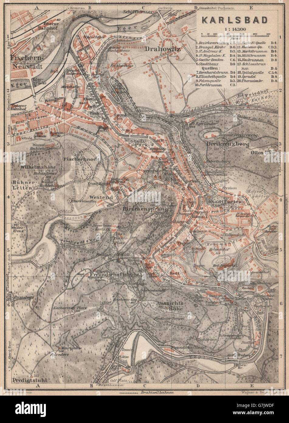 Plan de la ville ville de KARLOVY VARY Mesta. Carlsbad Karlsbad ...