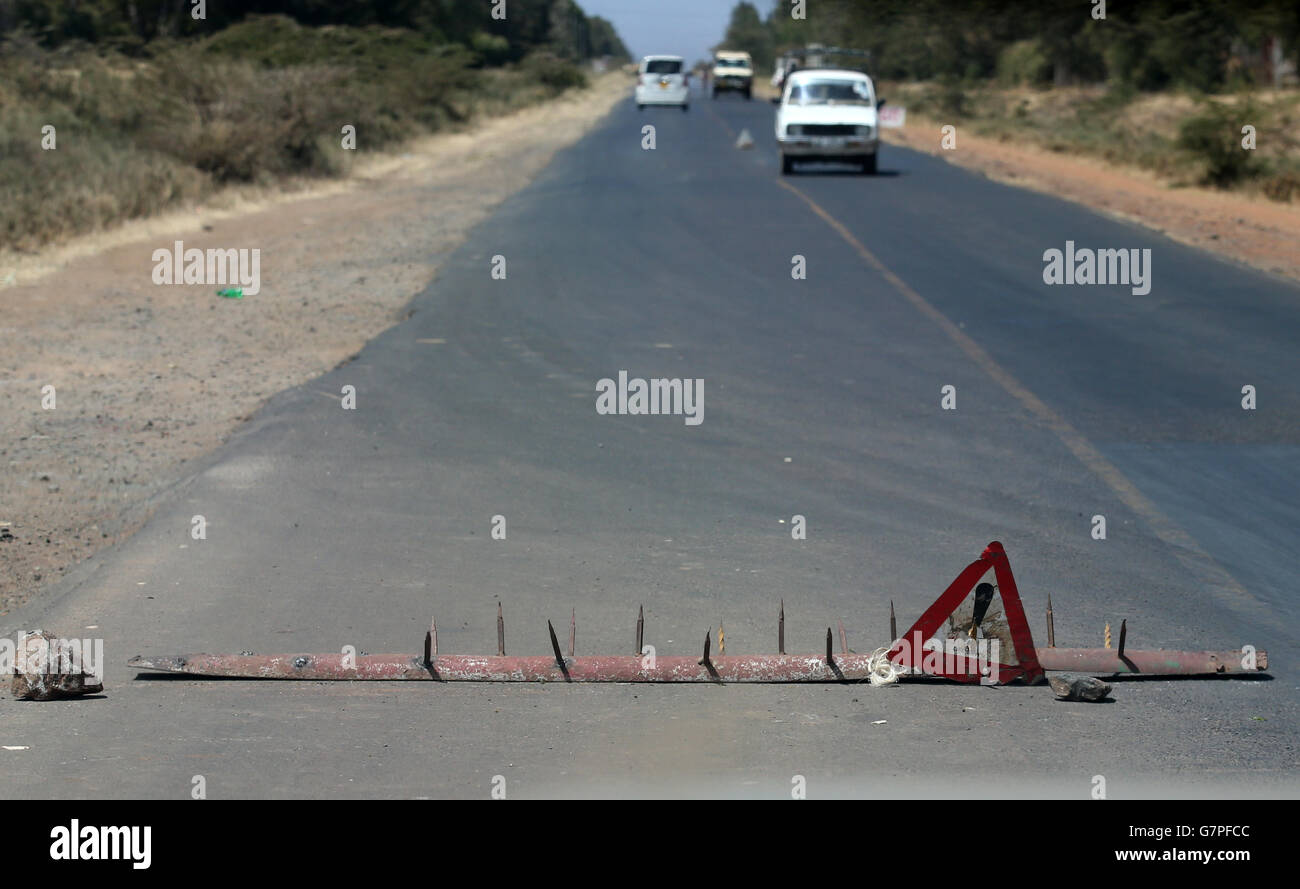 Barrage routier sur la route Banque de photographies et d’images à ...