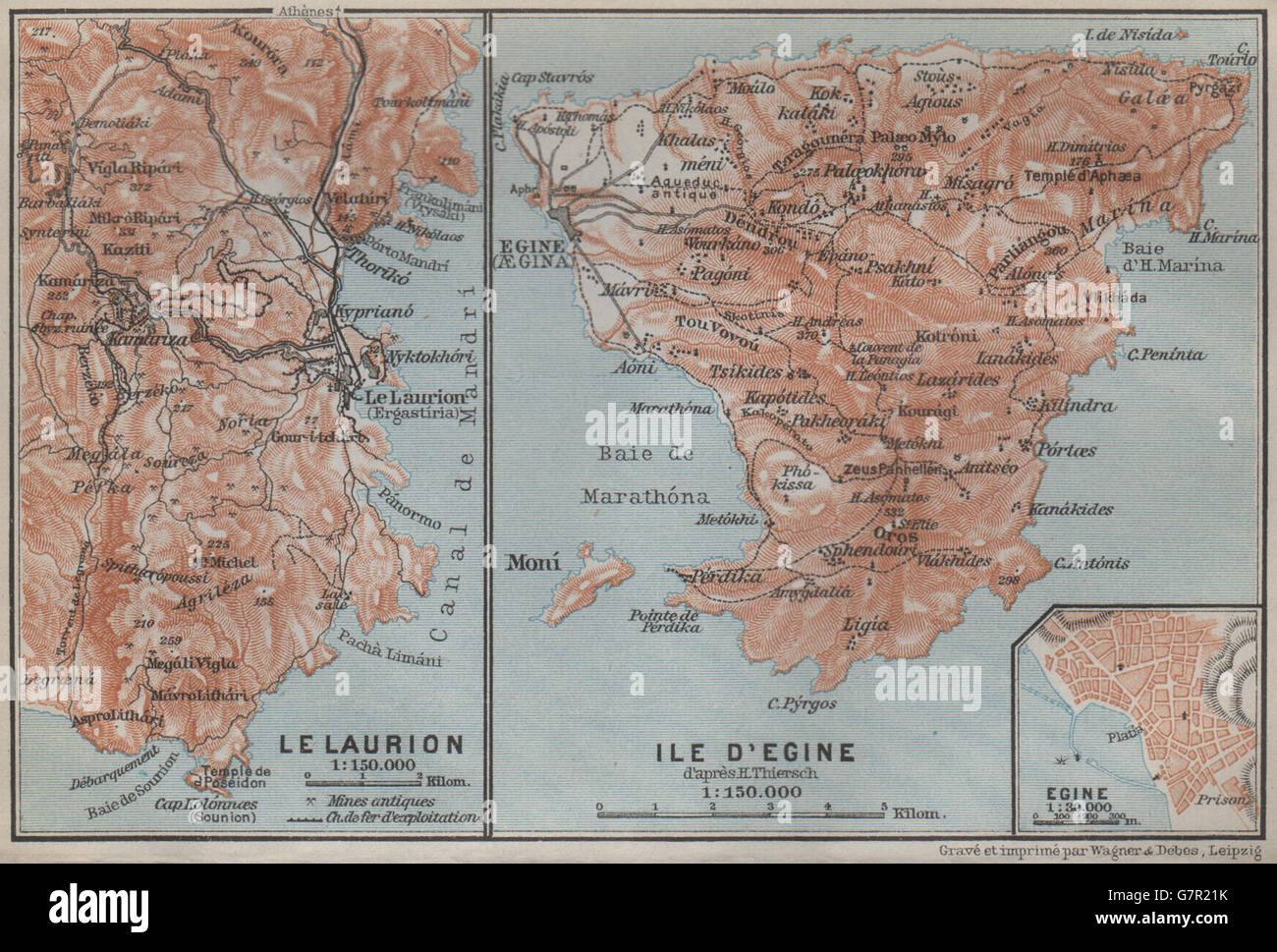 Aegina map Banque de photographies et d’images à haute résolution - Alamy