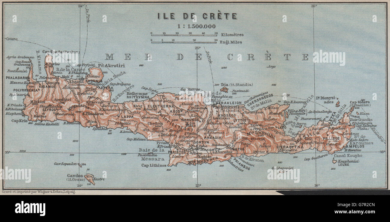 Carte de la crète et de la grece Banque de photographies et d’images à ...