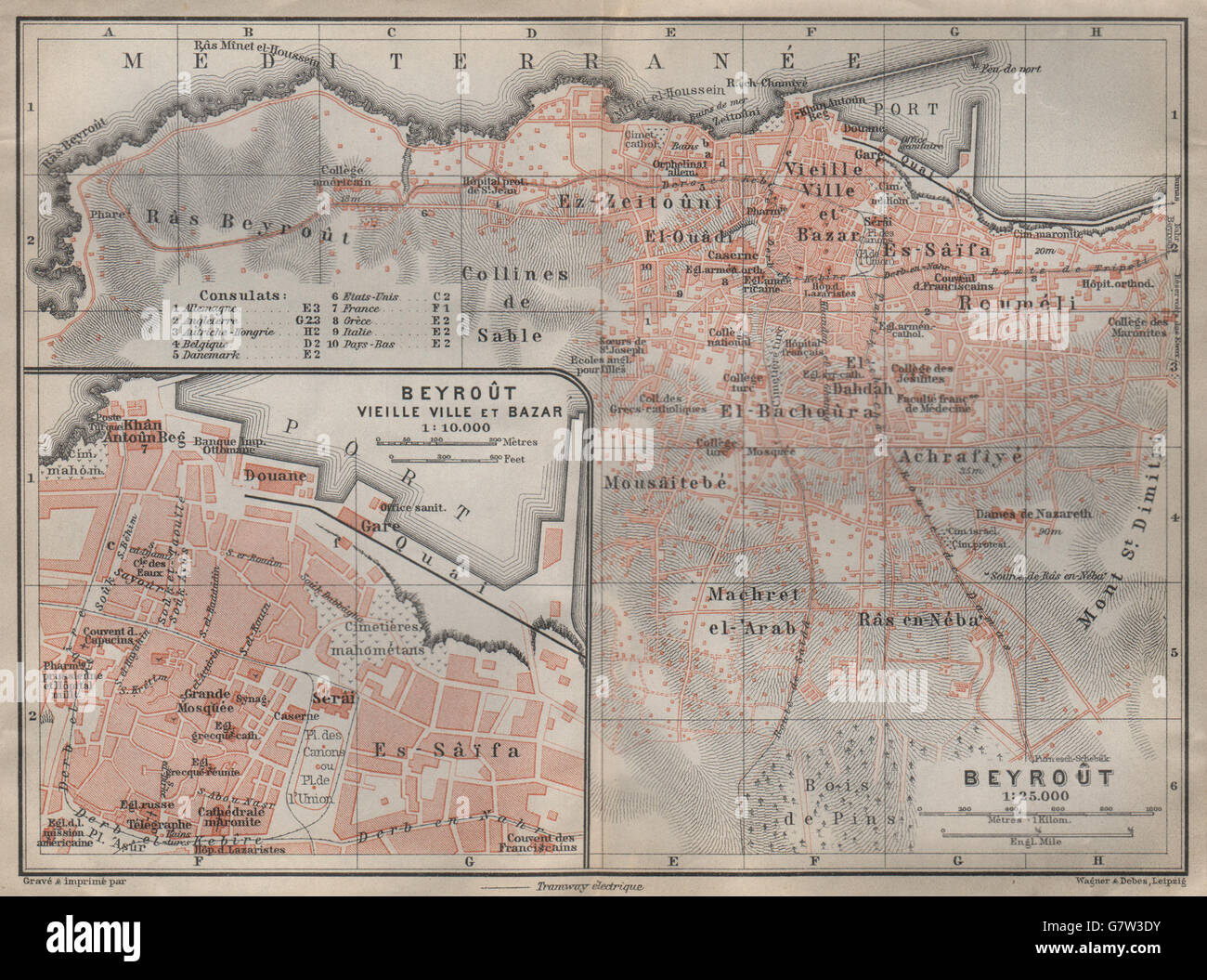 Carte de beyrouth vintage Banque de photographies et d’images à haute ...