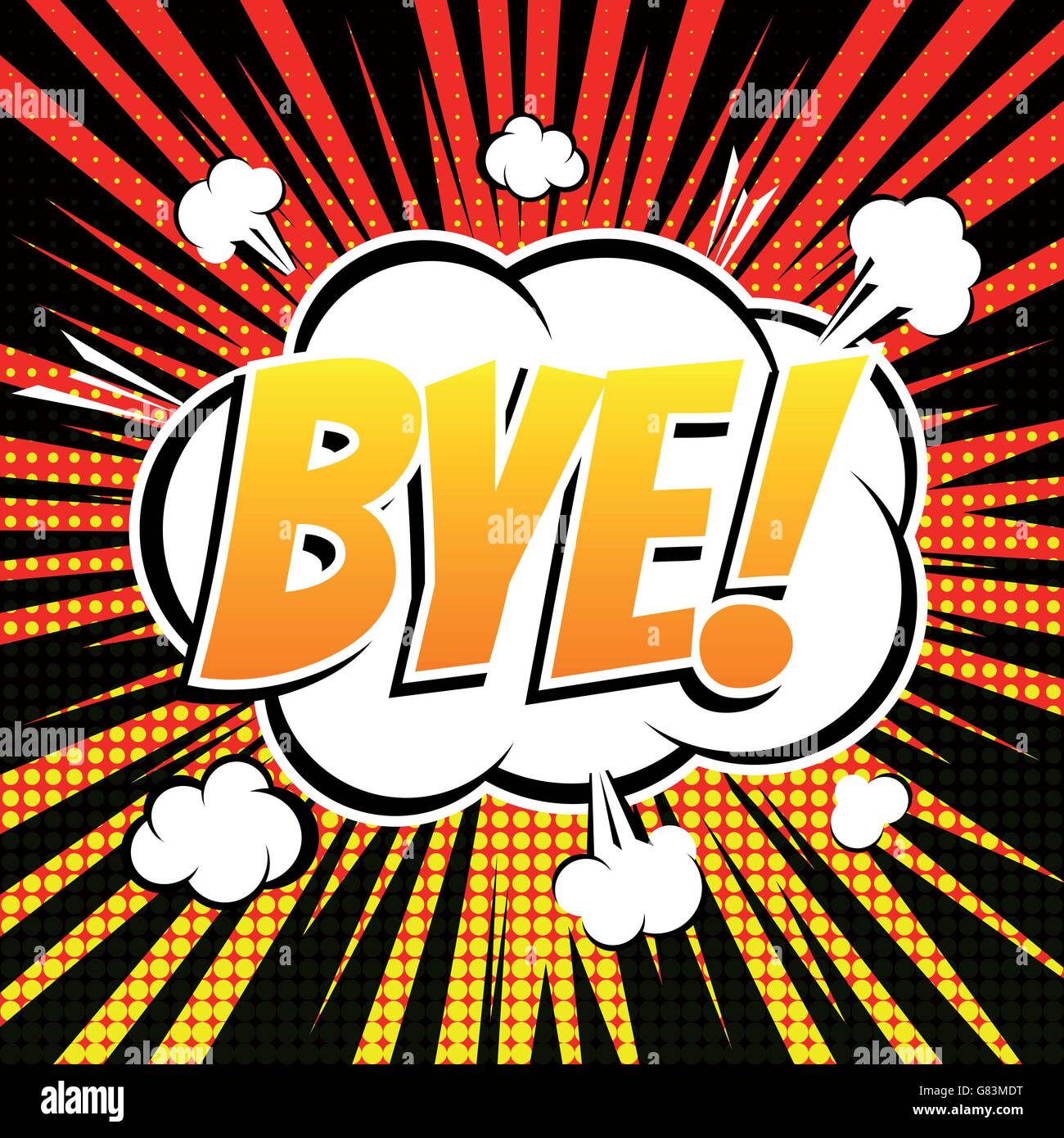 Goodbye comic bubble text Banque d'images vectorielles - Alamy