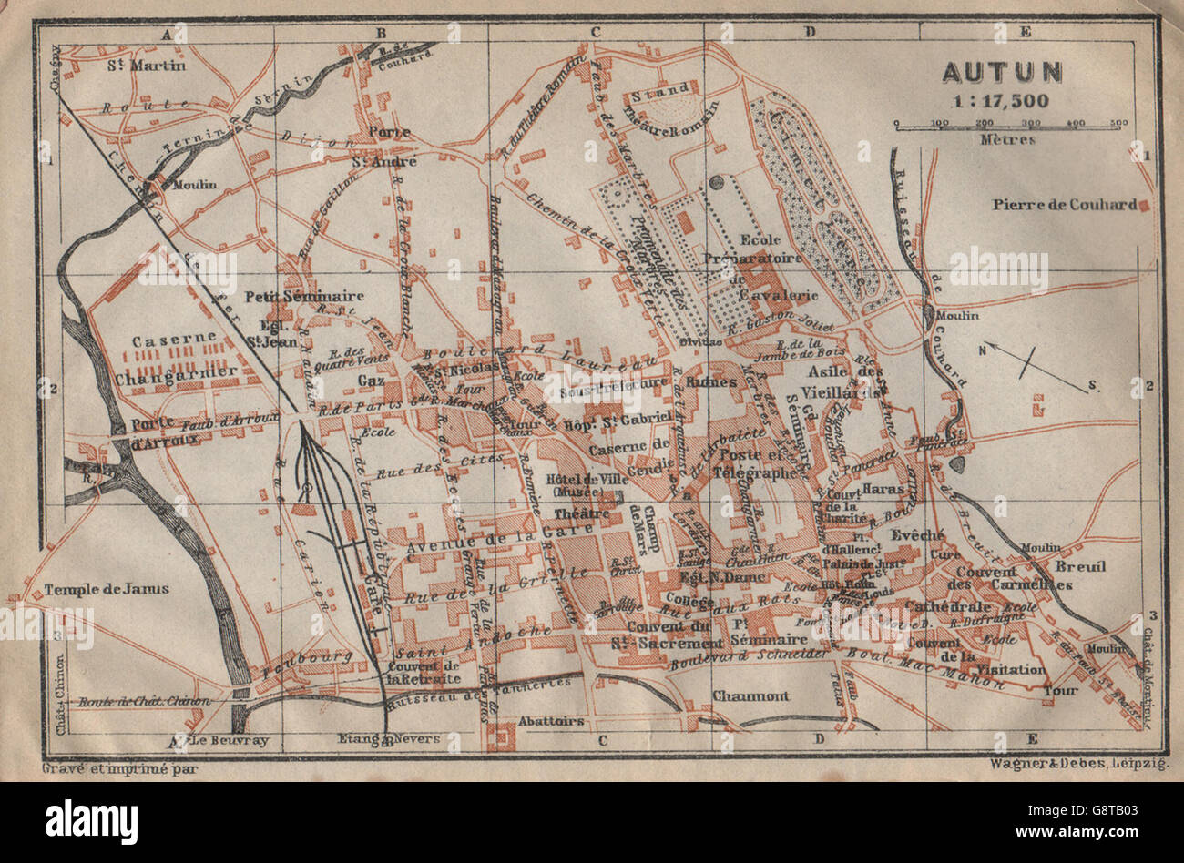 La ville antique d'autun plan de la ville de la ville. Saône-et-Loire ...