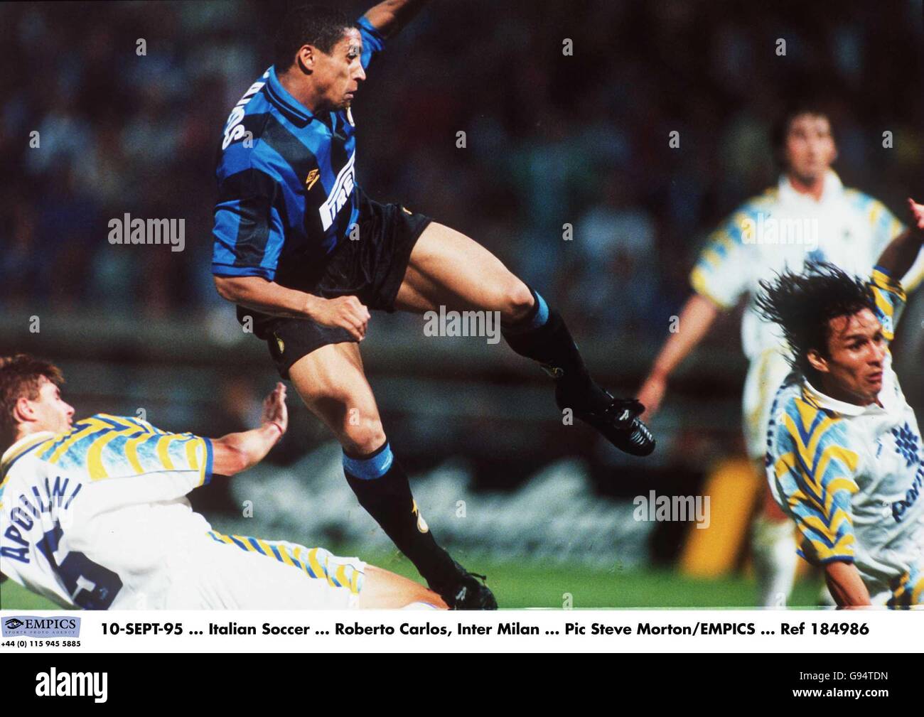 184986 Roberto Carlos. 10-SEPT-95. Football italien. Roberto Carlos ...