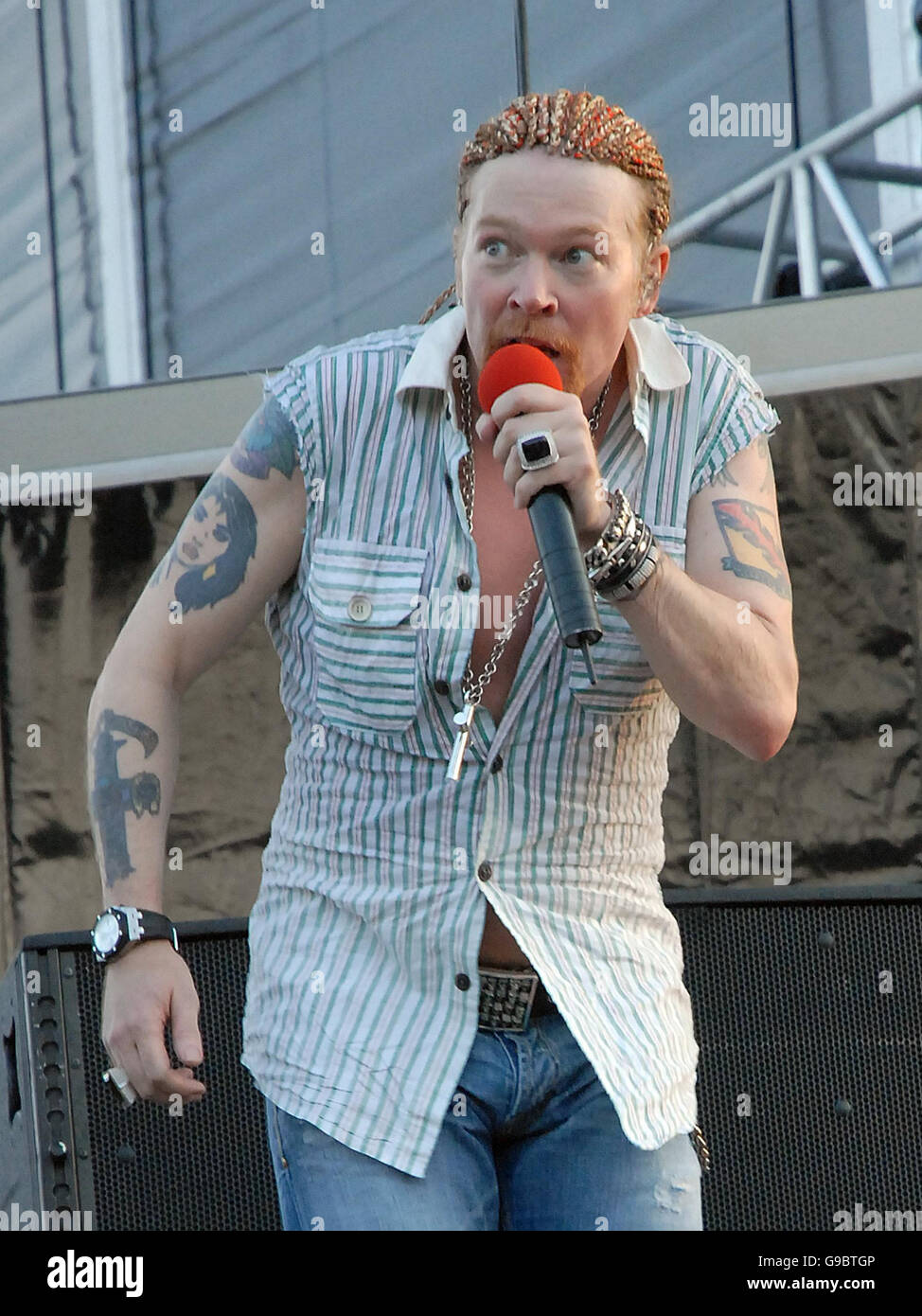 Chanteur de Guns N' Roses Axl Rose joue sur la scène à la RDS Arena de ...