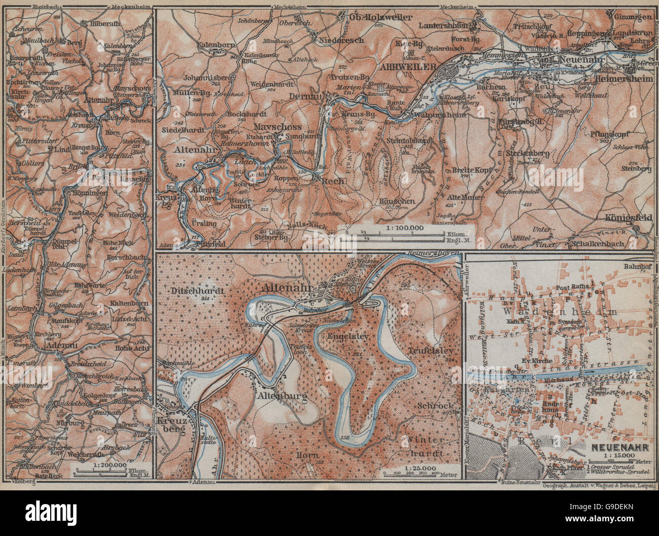 AHRTAL. NEUENAHR ville ville stadtplan. Adenauer Bach. Altenahr ...