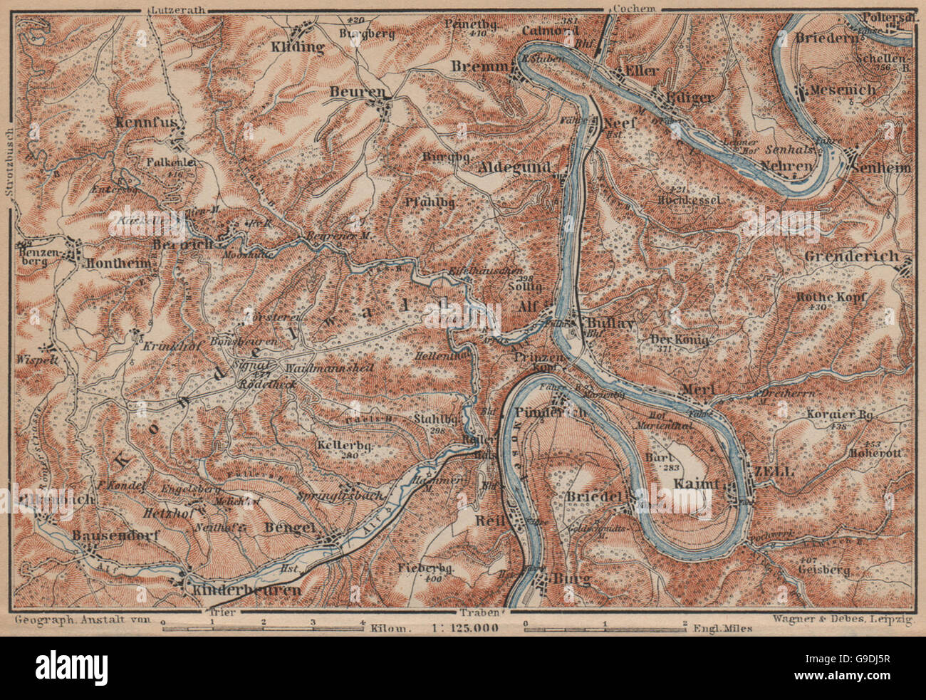 Moselle map Banque de photographies et d’images à haute résolution - Alamy