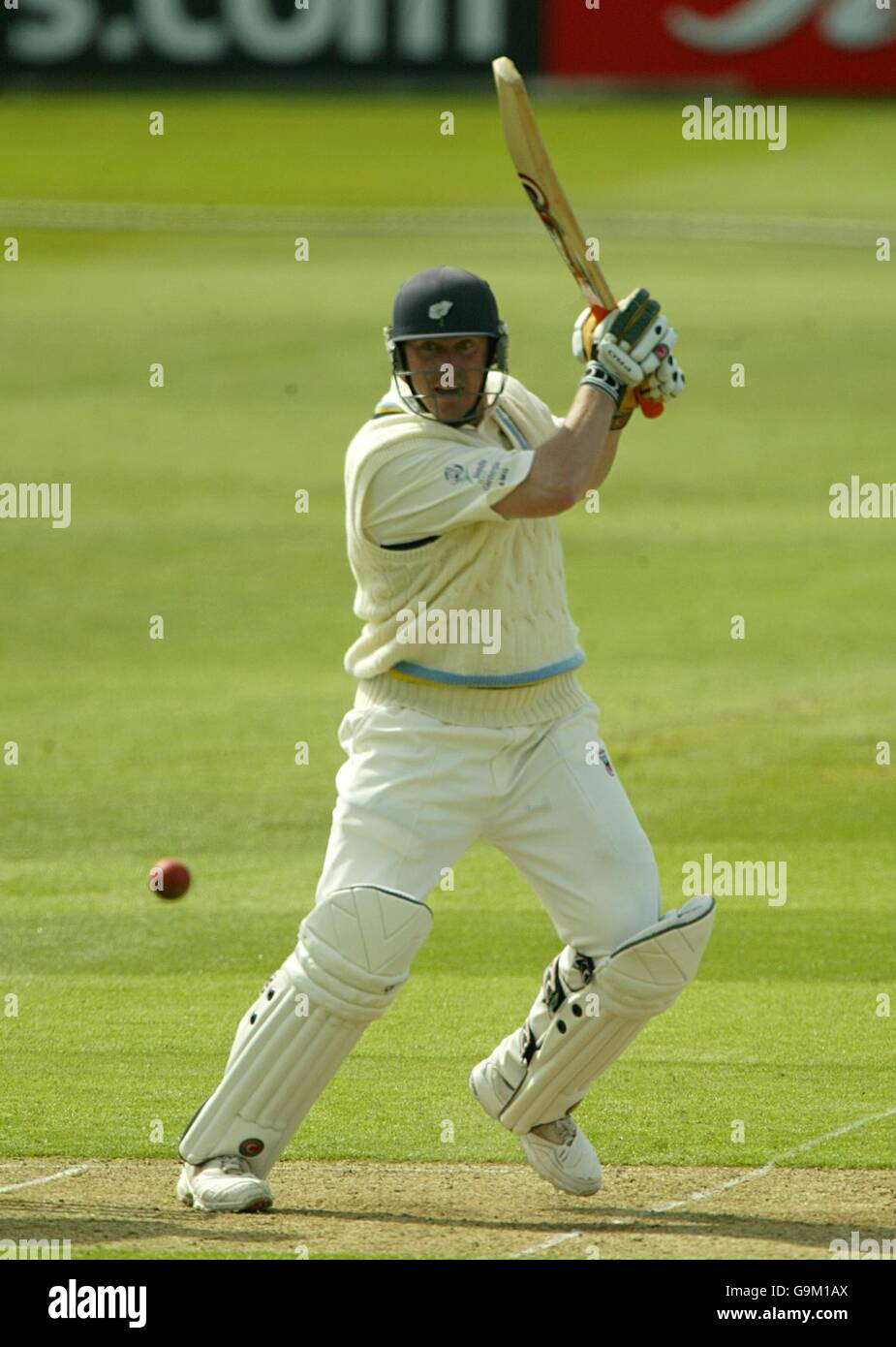 Yorkshires anthony mcgrath joue un coup Banque de photographies et d ...
