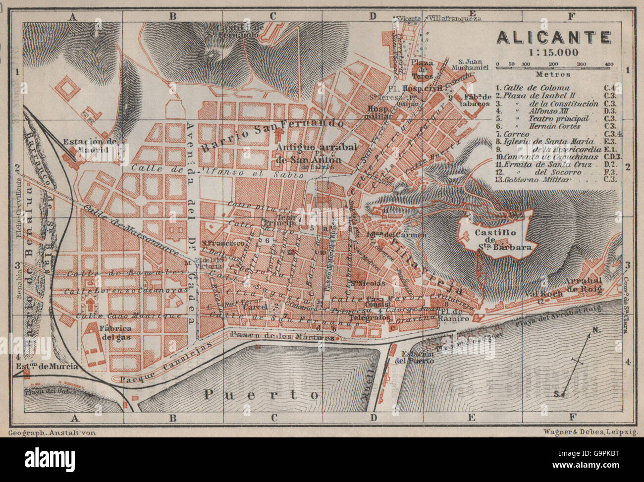 Alicante city map Banque de photographies et d’images à haute ...