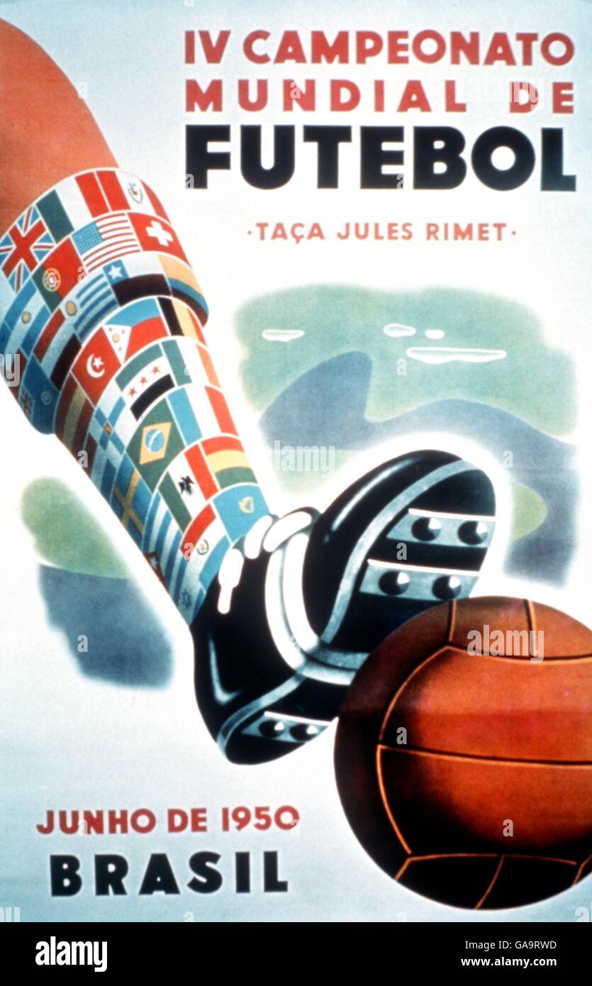 Affiche officielle de la coupe du monde 1950 Banque de photographies et ... Affiche officielle de la coupe du monde 1950 Banque de photographies et ...