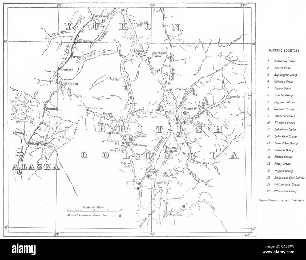 Columbia map Banque d'images noir et blanc - Alamy