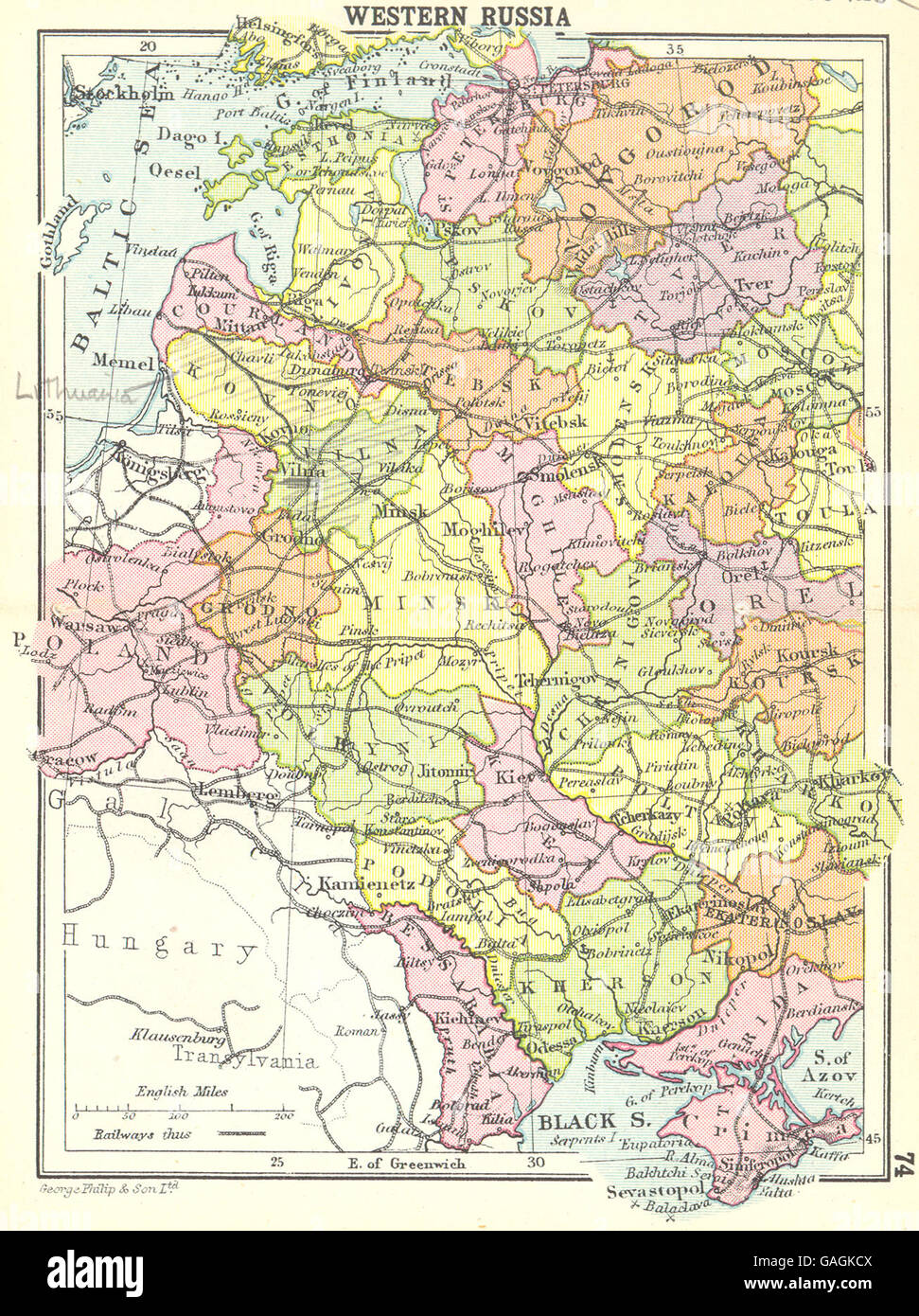 Carte de la russie occidentale Banque de photographies et d’images à ...