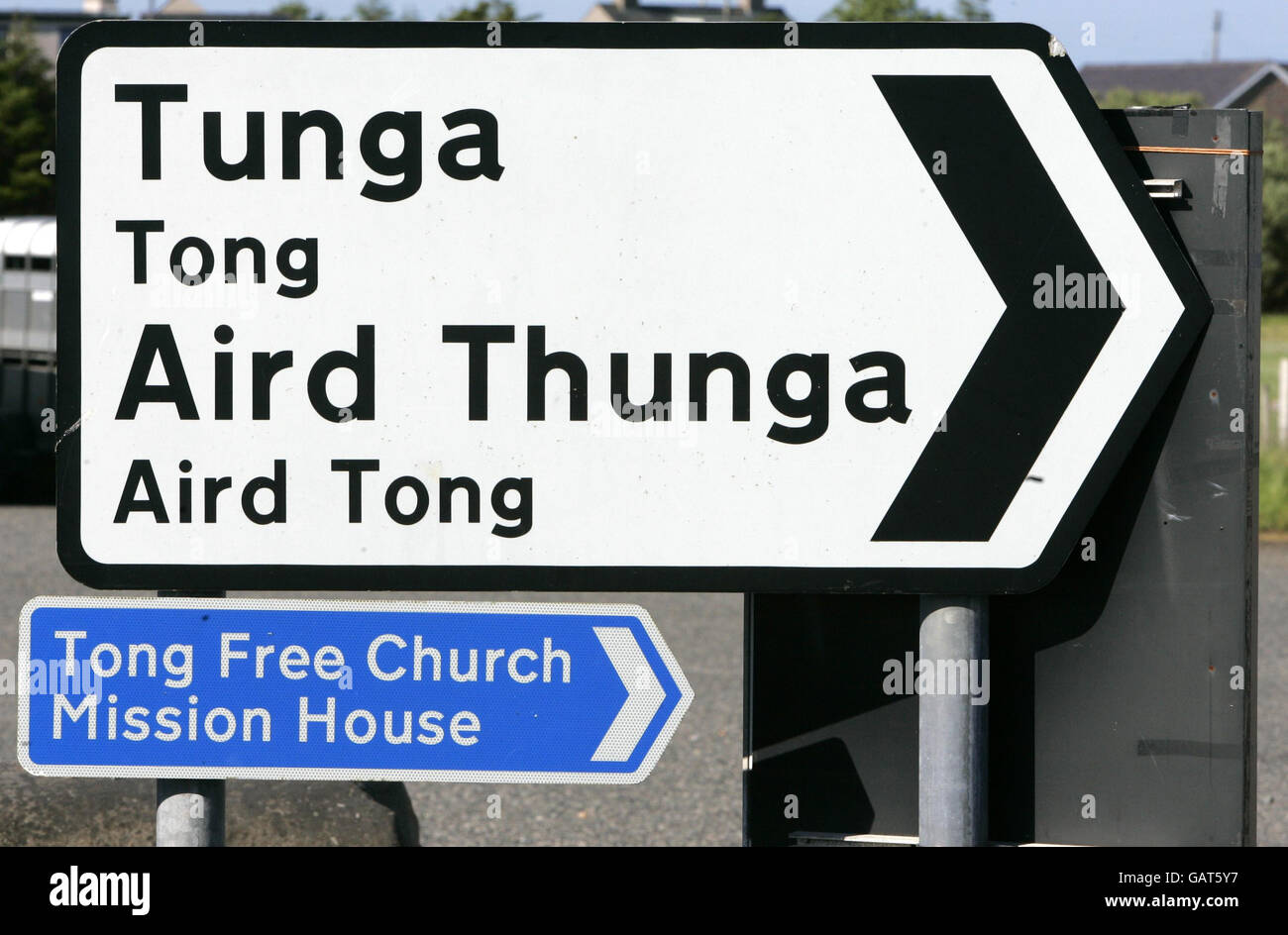 Un point de vue général de Tong, sur l'île de Lewis, où la mère de ...