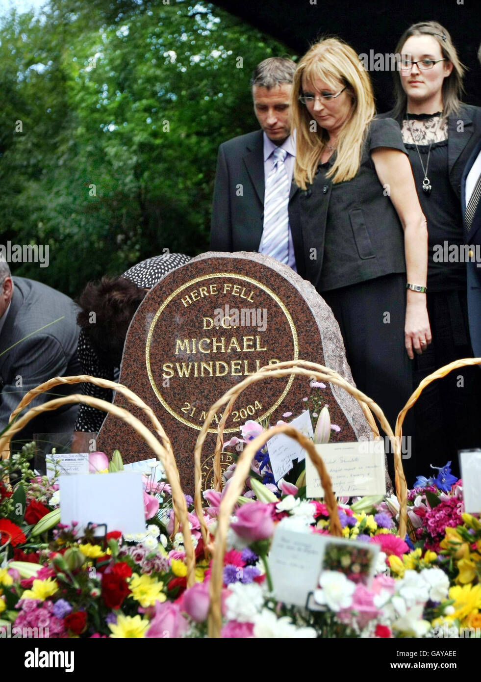 Carol Swindells avec son ami Neil Tyers et sa fille Kelly (à droite) au ...