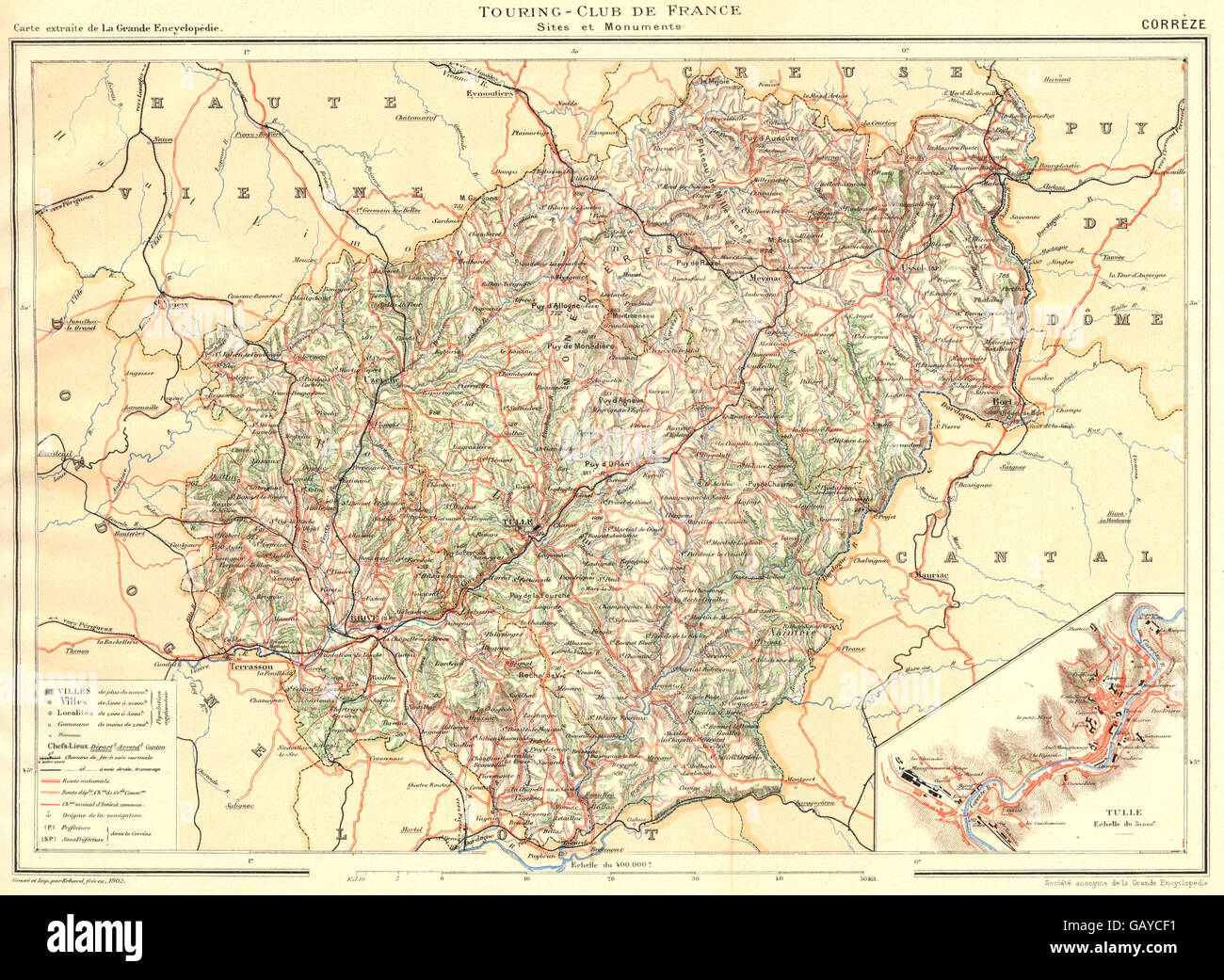 Correze map Banque de photographies et d’images à haute résolution - Alamy