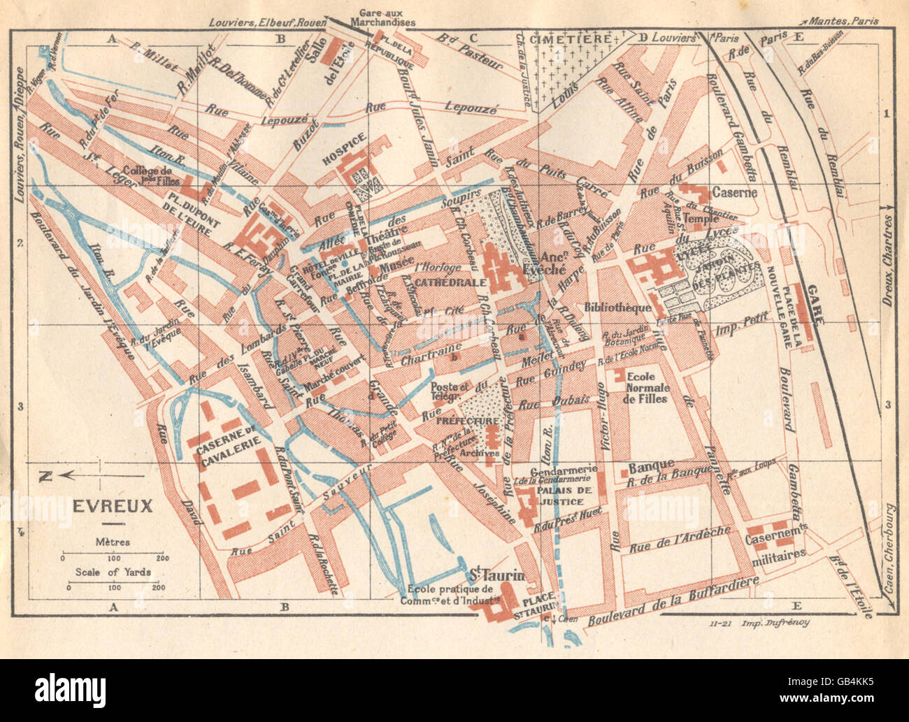 Evreux map Banque de photographies et d’images à haute résolution - Alamy