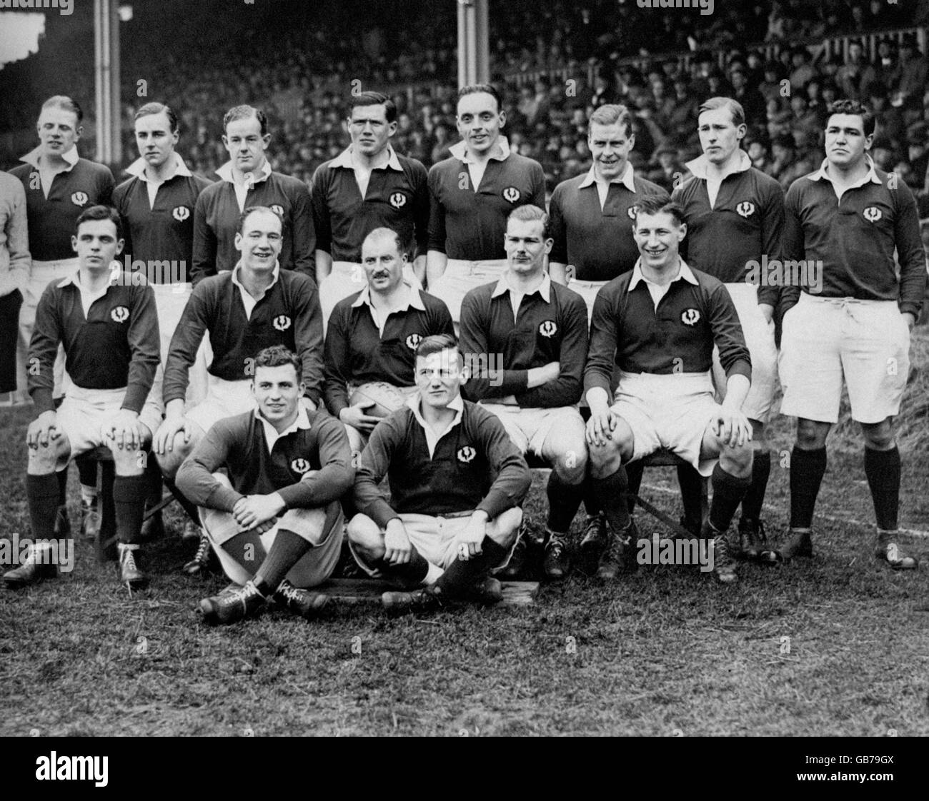 Groupe d'équipe d'Écosse : (rangée arrière, l-r) James Ritchie, Kenneth ...