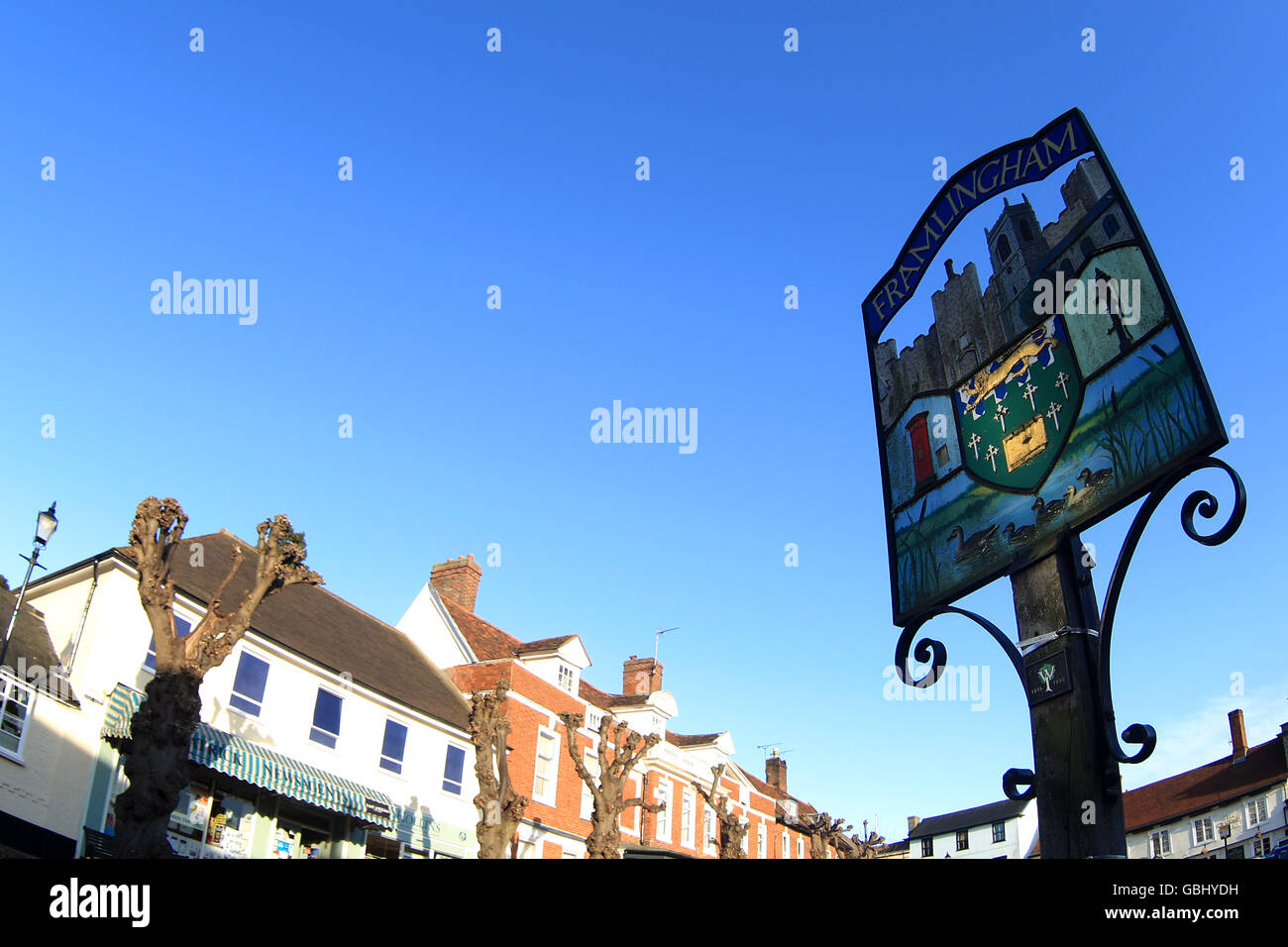 Armoiries de framlingham sur la place du village Banque de ...