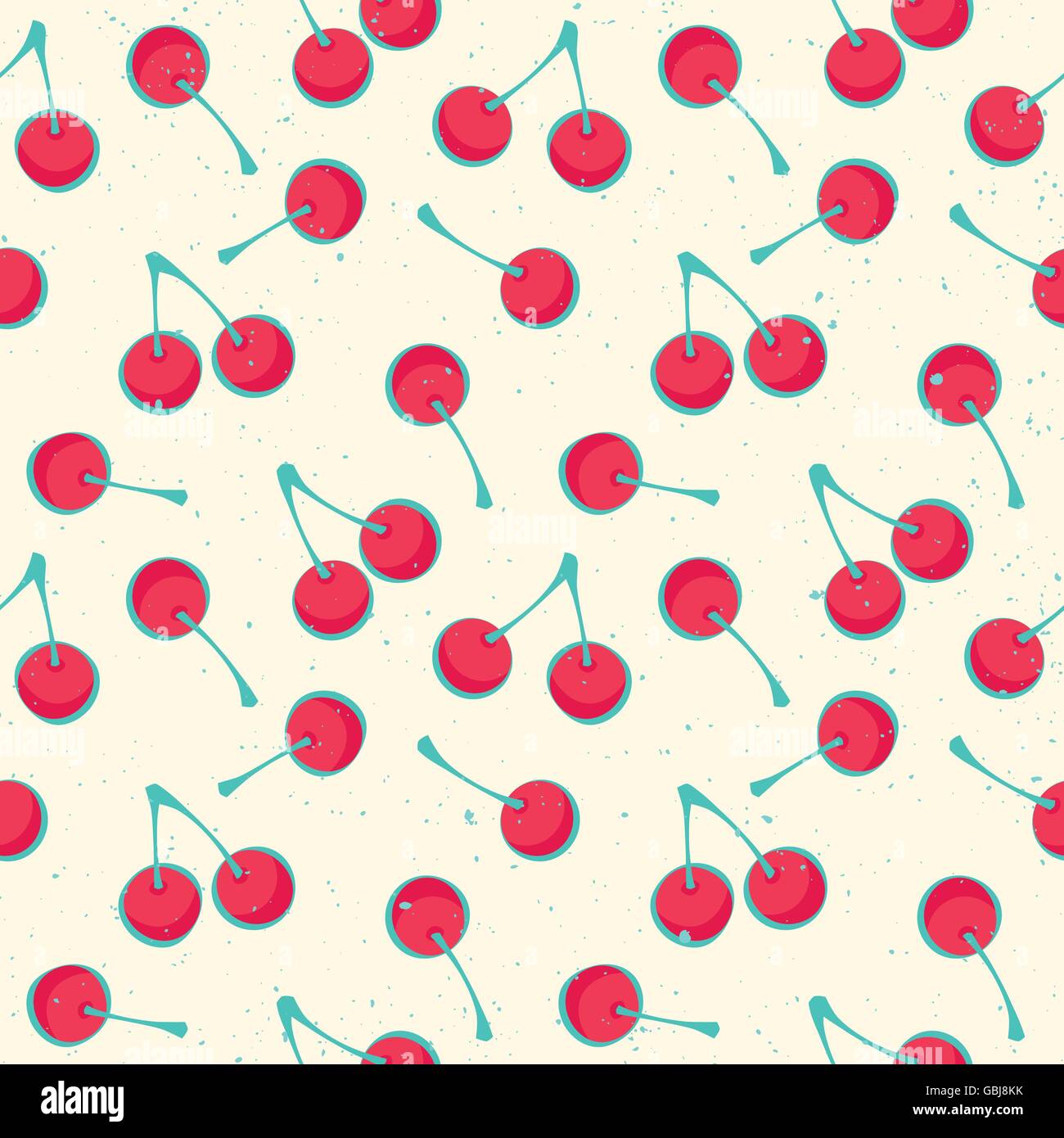 Modèle transparent avec des cerises mûres de symboles sur fond blanc ...