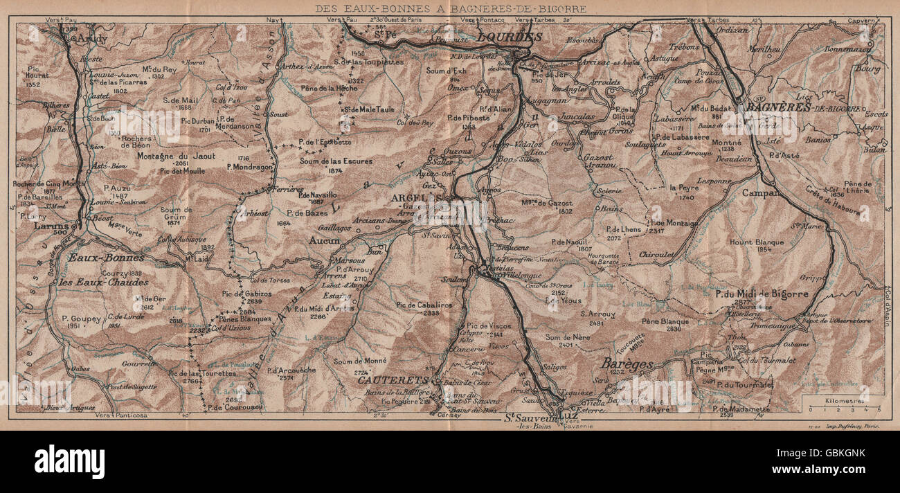 Bagneres de bigorre map Banque de photographies et d’images à haute ...