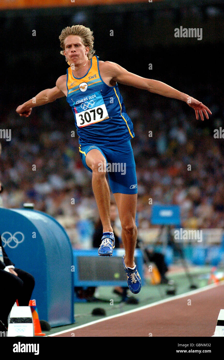 Vainqueur de la finale du triple saut masculin Banque de photographies ...