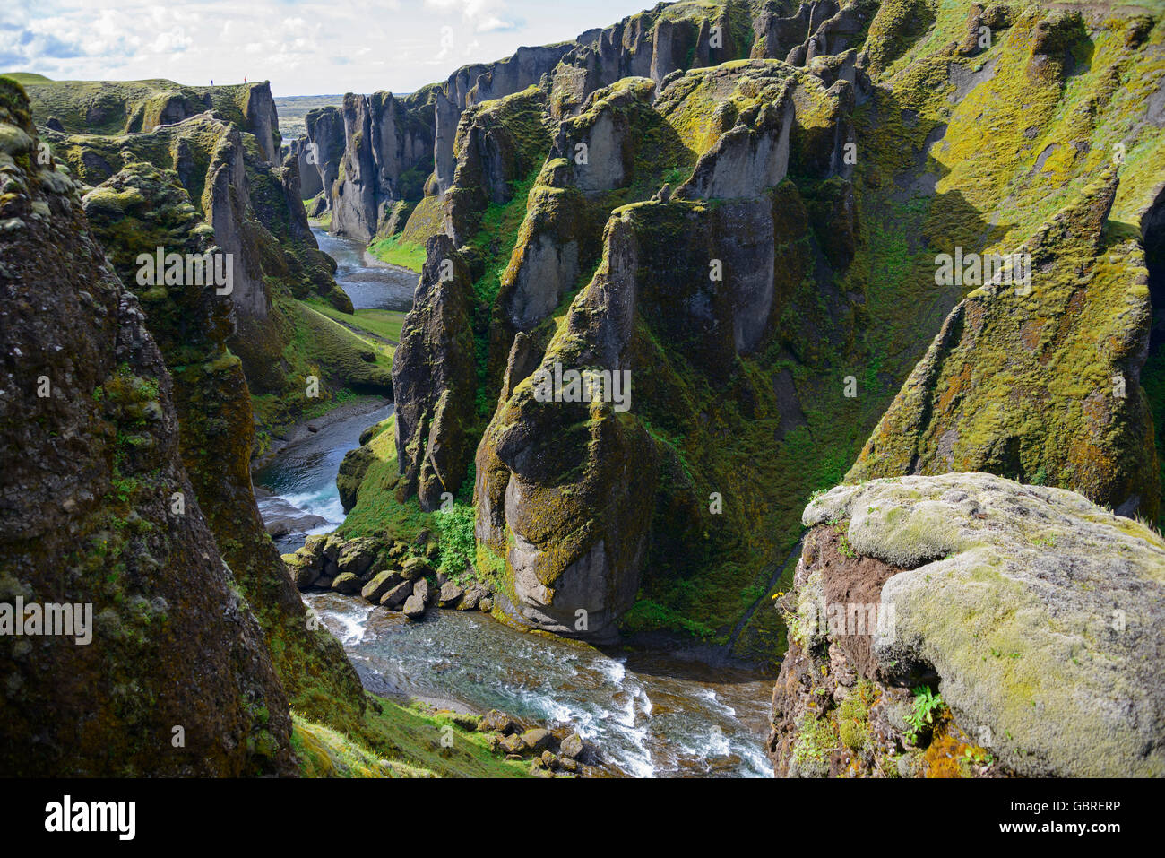 Canyon de la rivière Fjadra, Fjadrargljufur, Islande Photo Stock - Alamy